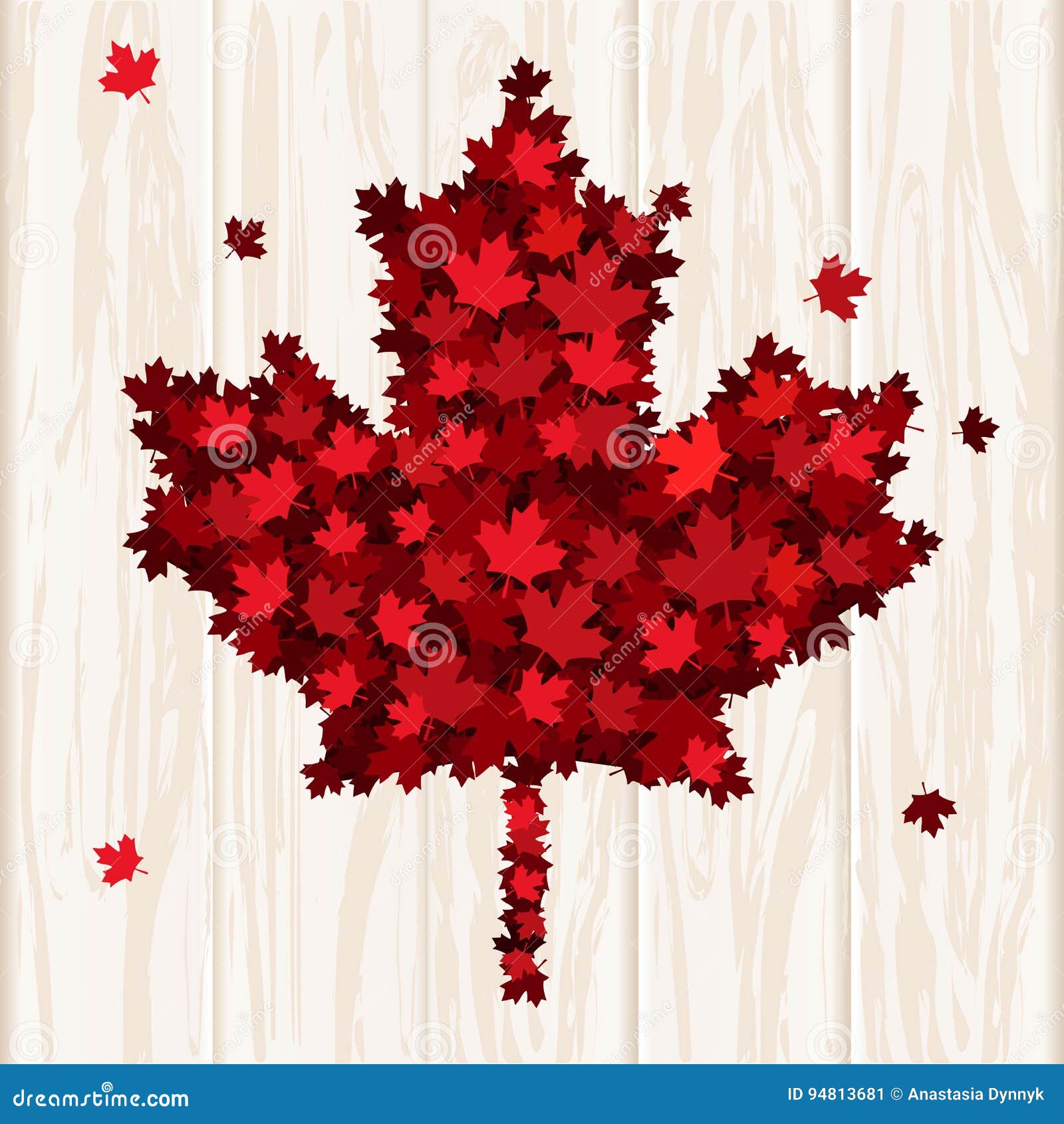Happy Canada Day Handdrawn Lettering. Maple Leaves Texture Stock Vector ...