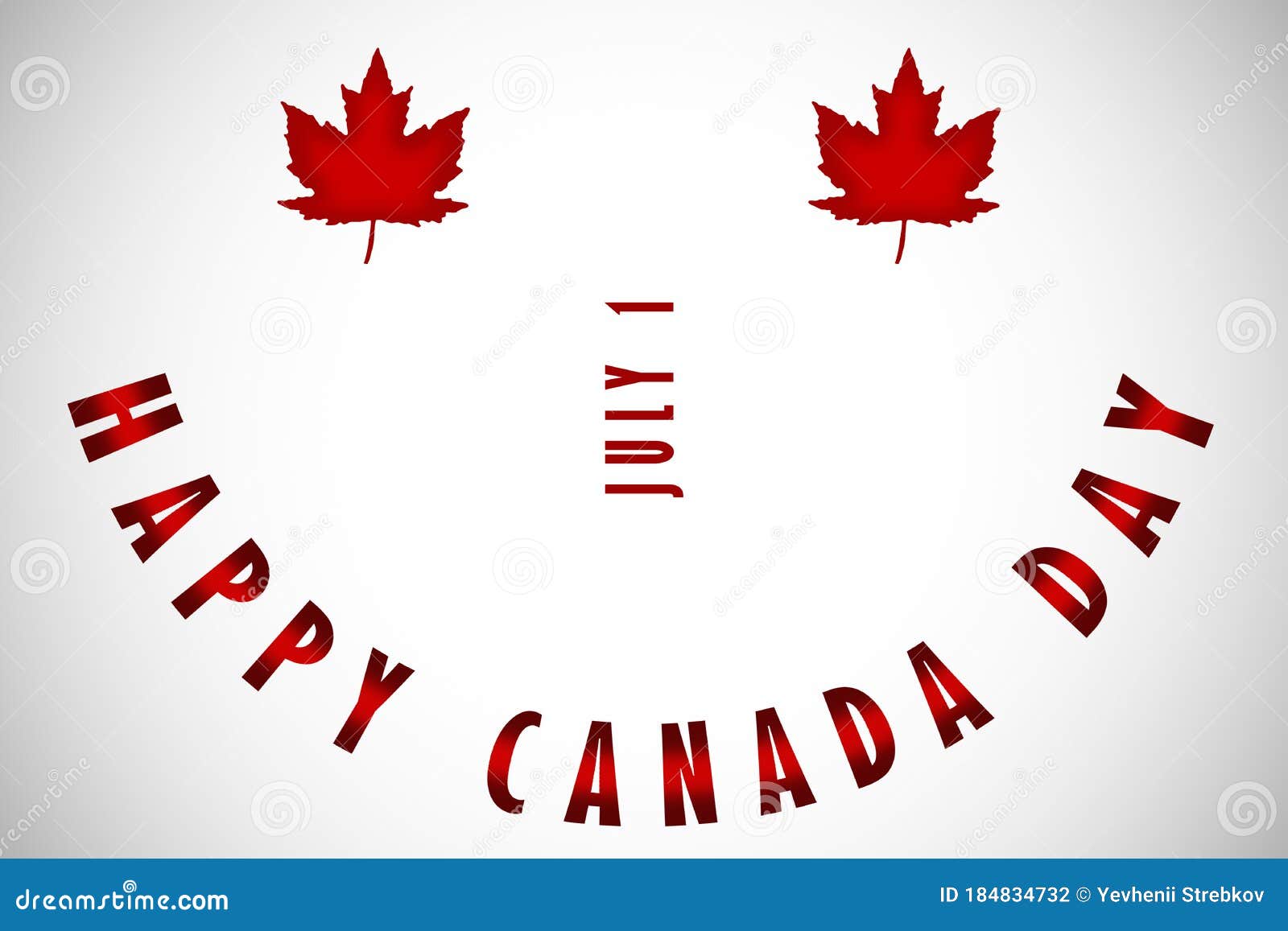 Happy Canada Day Inscription in the Form of a Smiley Stock Illustration ...