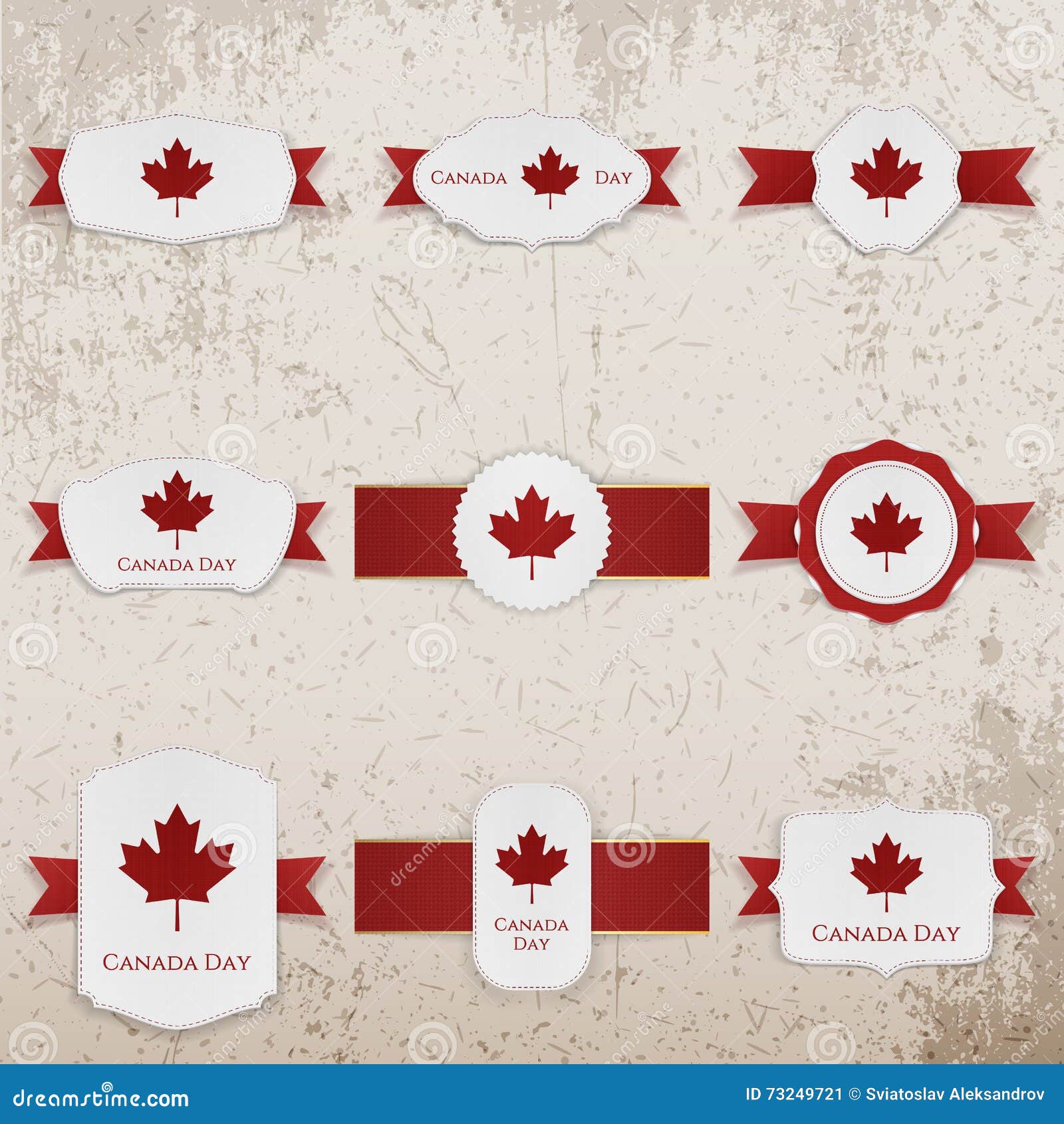 Happy Canada Day Paper Banners with Greeting Text Stock Vector ...