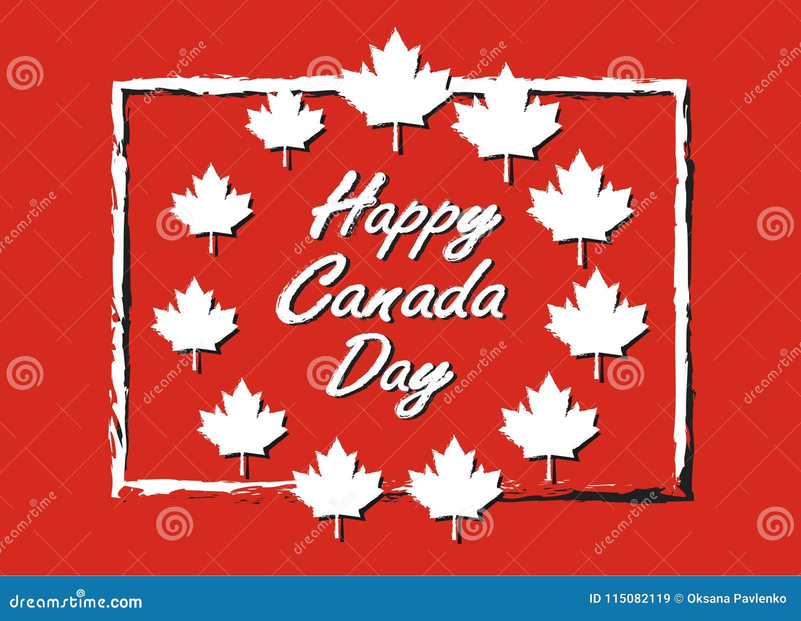 Happy Canada Day Poster with Maple Leaf Stock Vector - Illustration of ...
