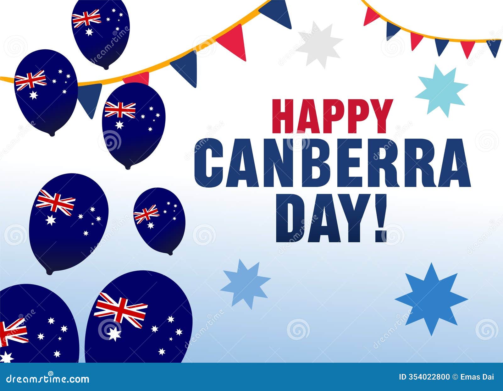 Happy Canberra Day with Australian Flag Stock Illustration ...