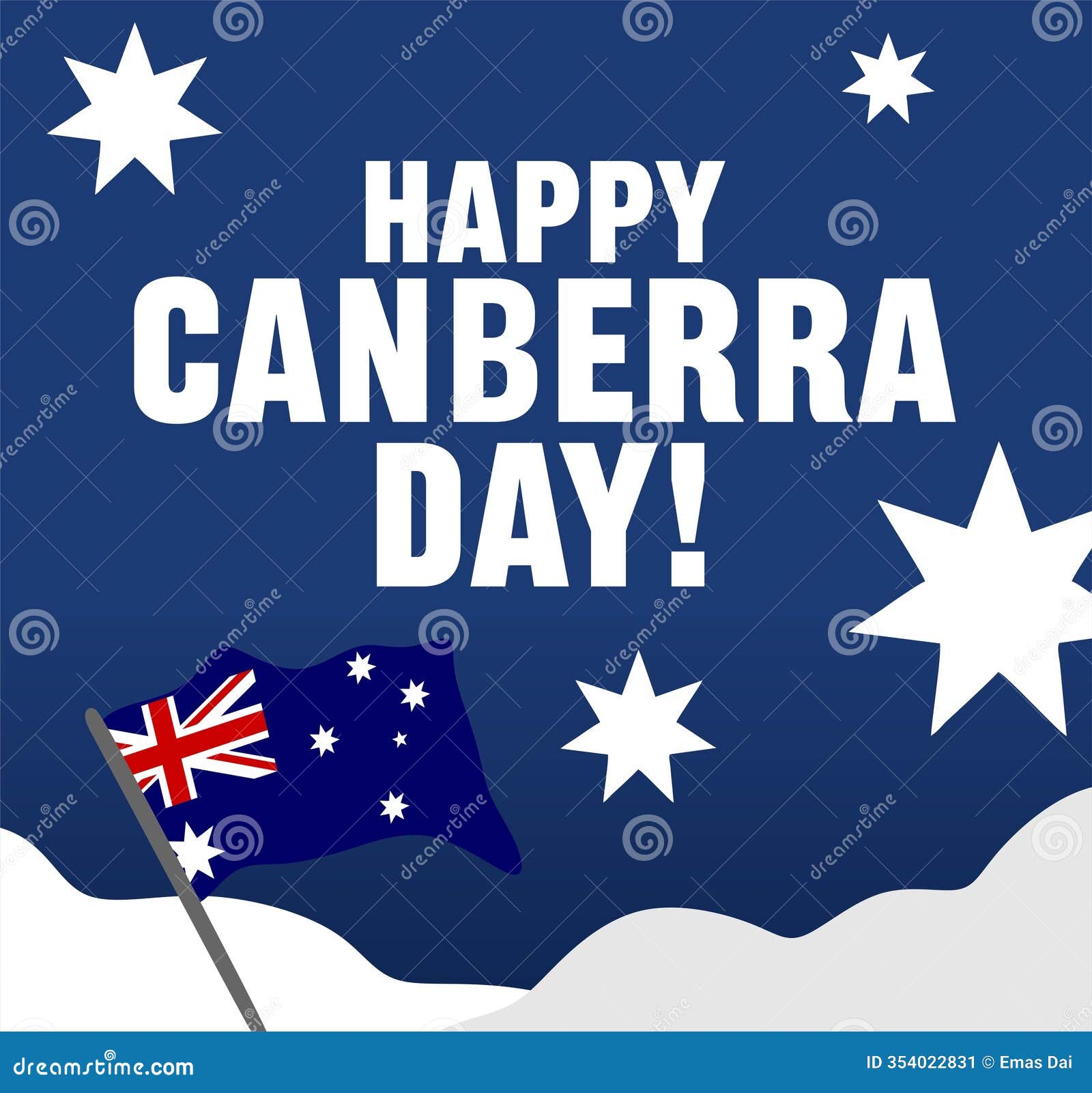 Happy Canberra Day with Australian Flag Stock Illustration ...