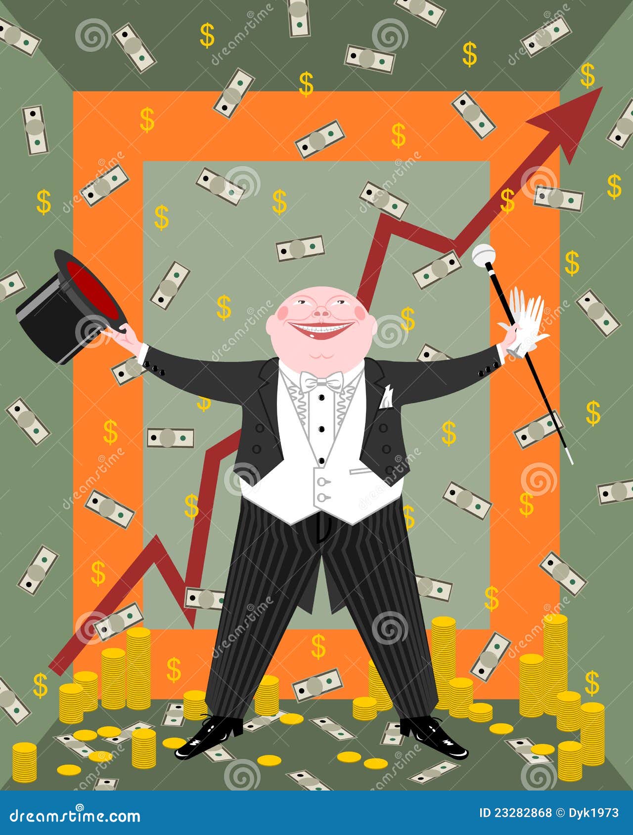 Happy capitalist stock vector. Illustration of figures - 23282868