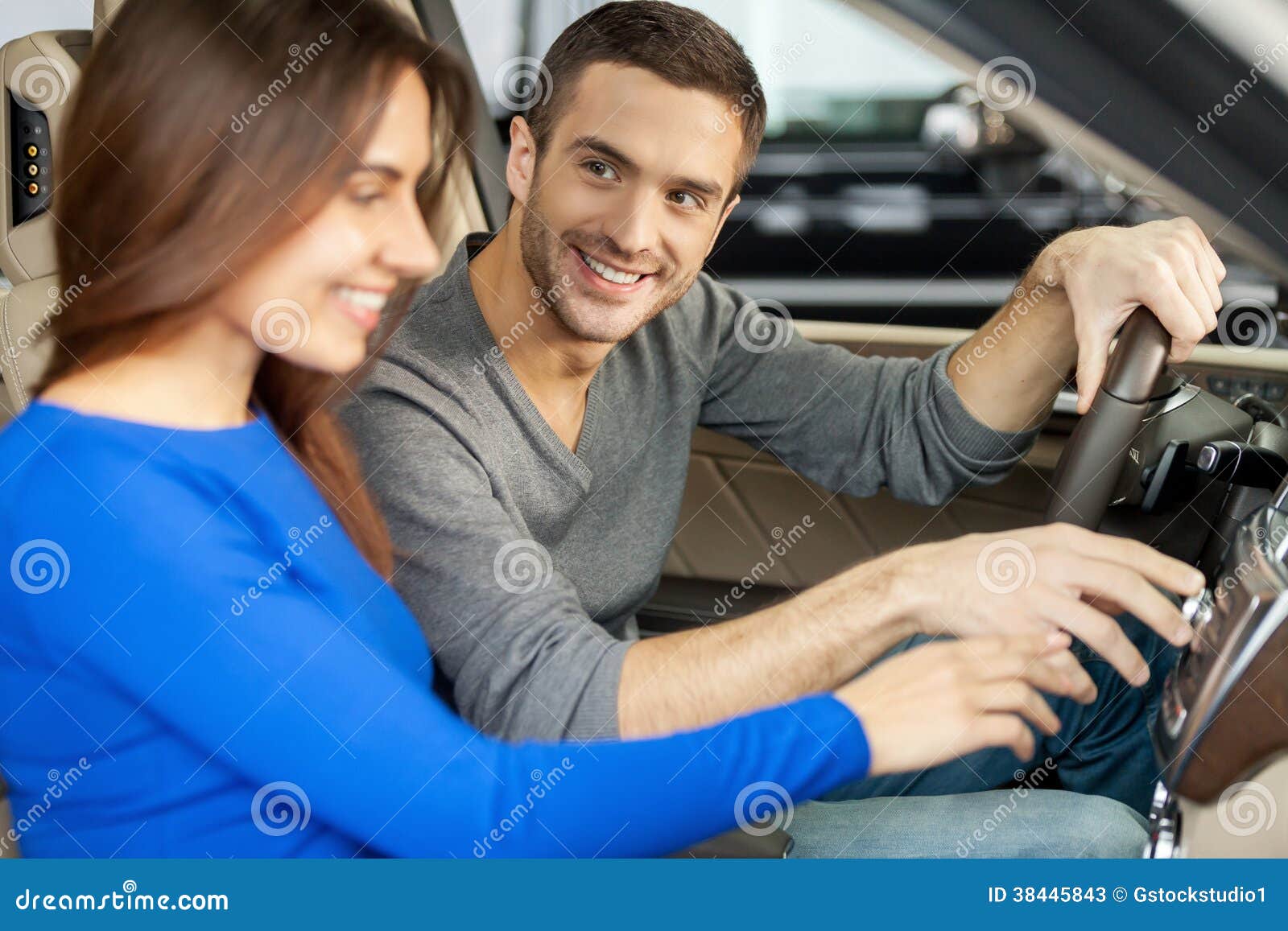 Happy car owners. stock image. Image of automobile, horizontal - 38445843