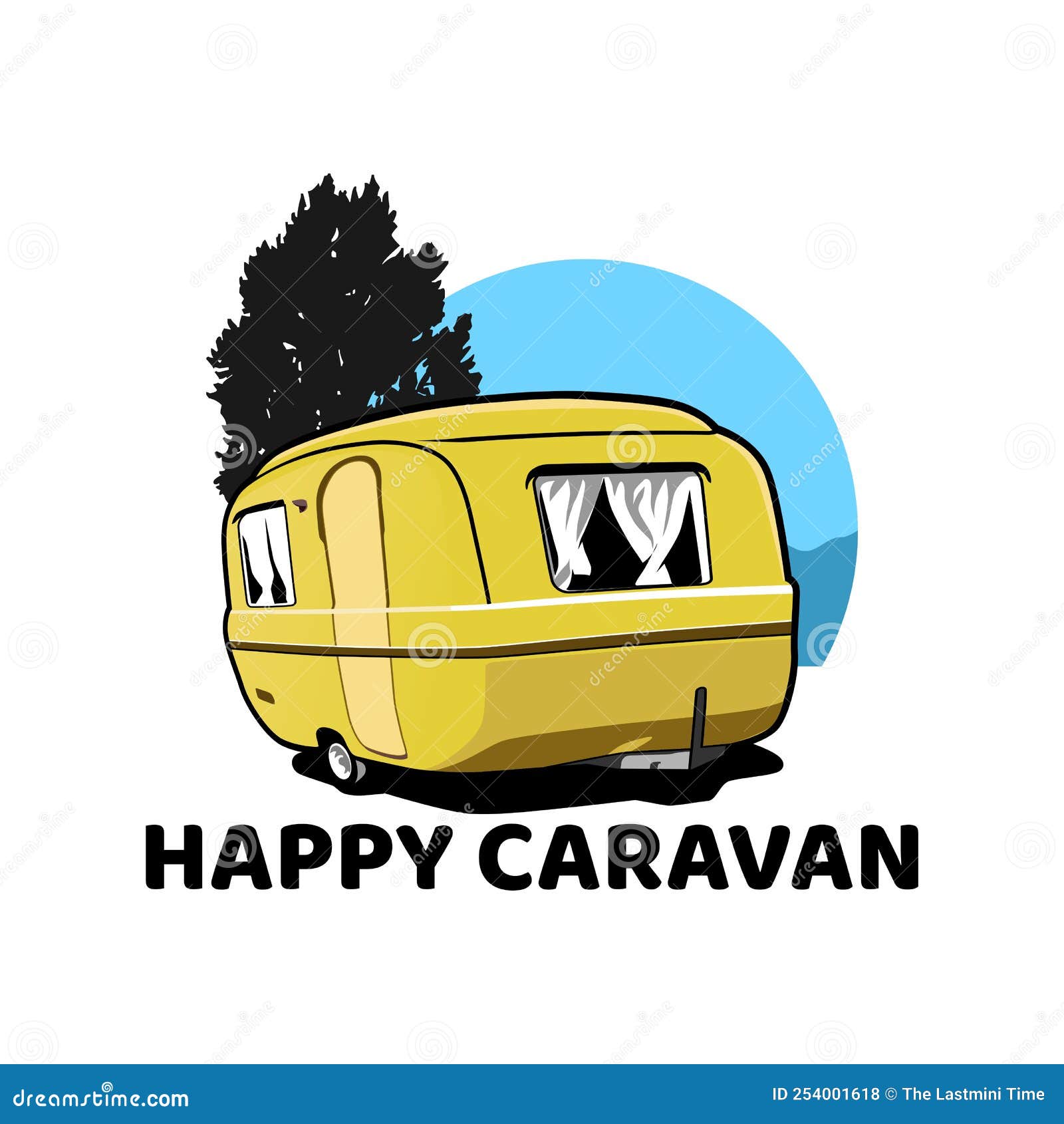 Happy Caravan Design Logo Vector Stock Vector - Illustration of camp ...