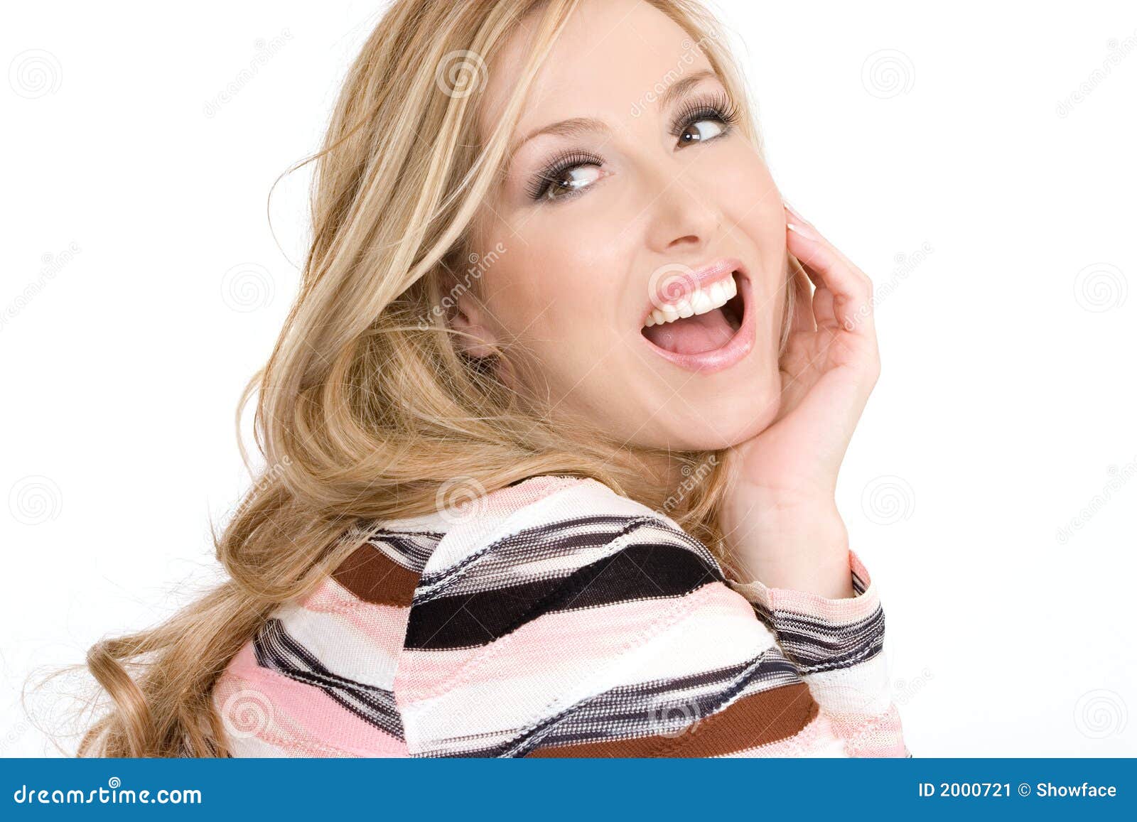 Happy carefree woman stock image. Image of false, outgoing - 2000721