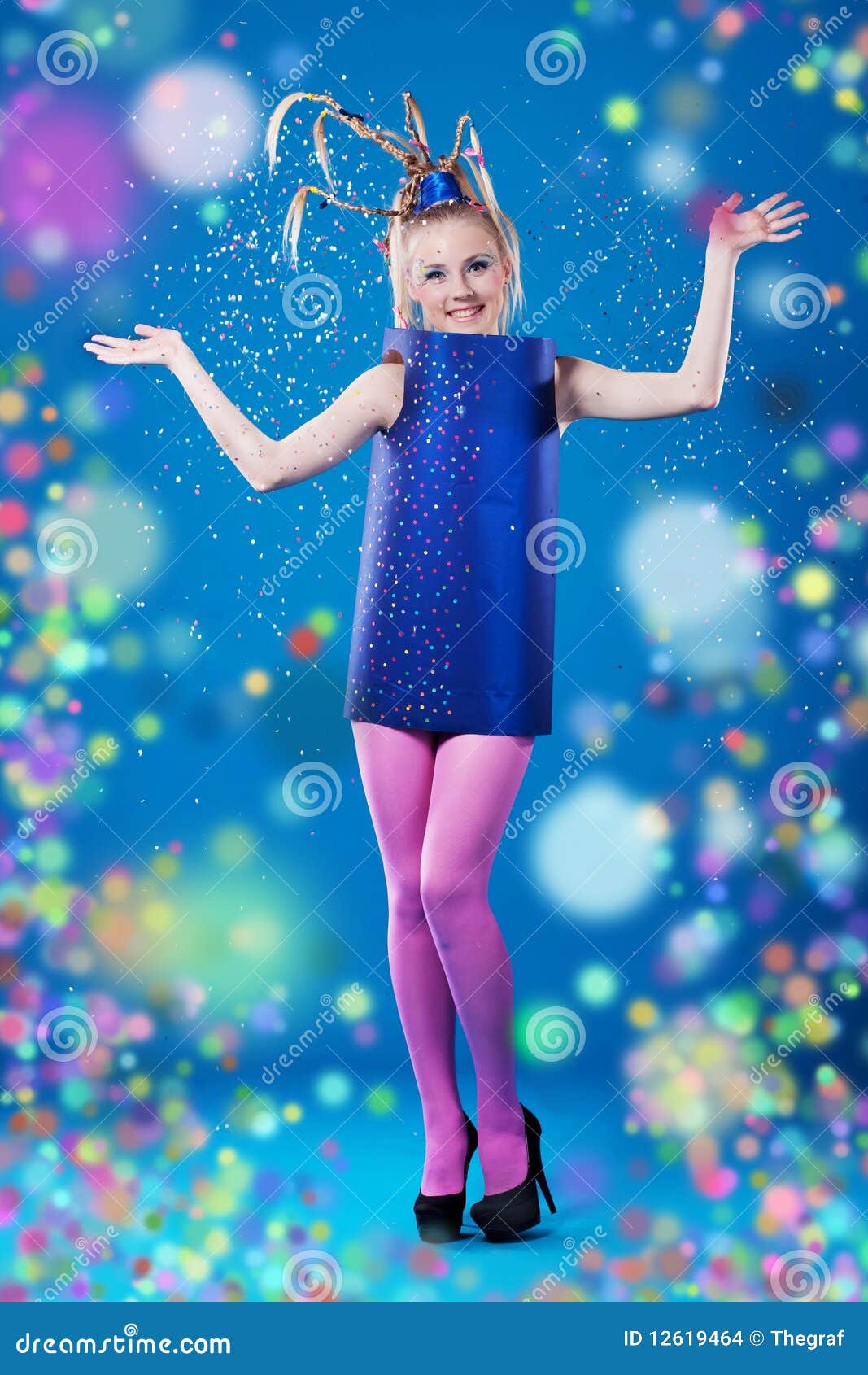 Happy carnival girl stock photo. Image of female, celebration - 12619464
