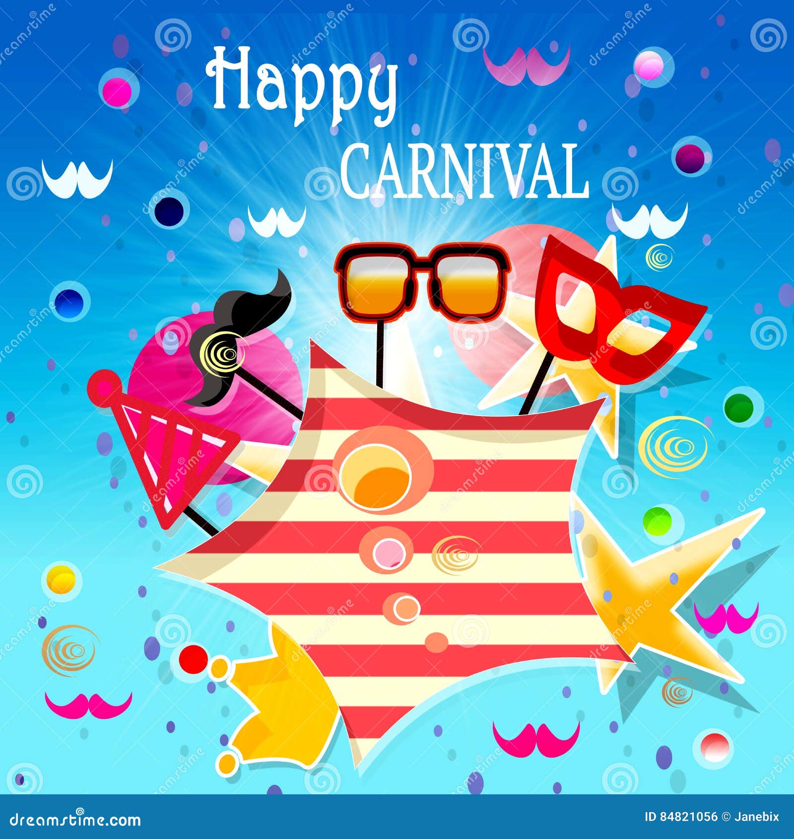 Happy carnival stock illustration. Illustration of carnival - 84821056