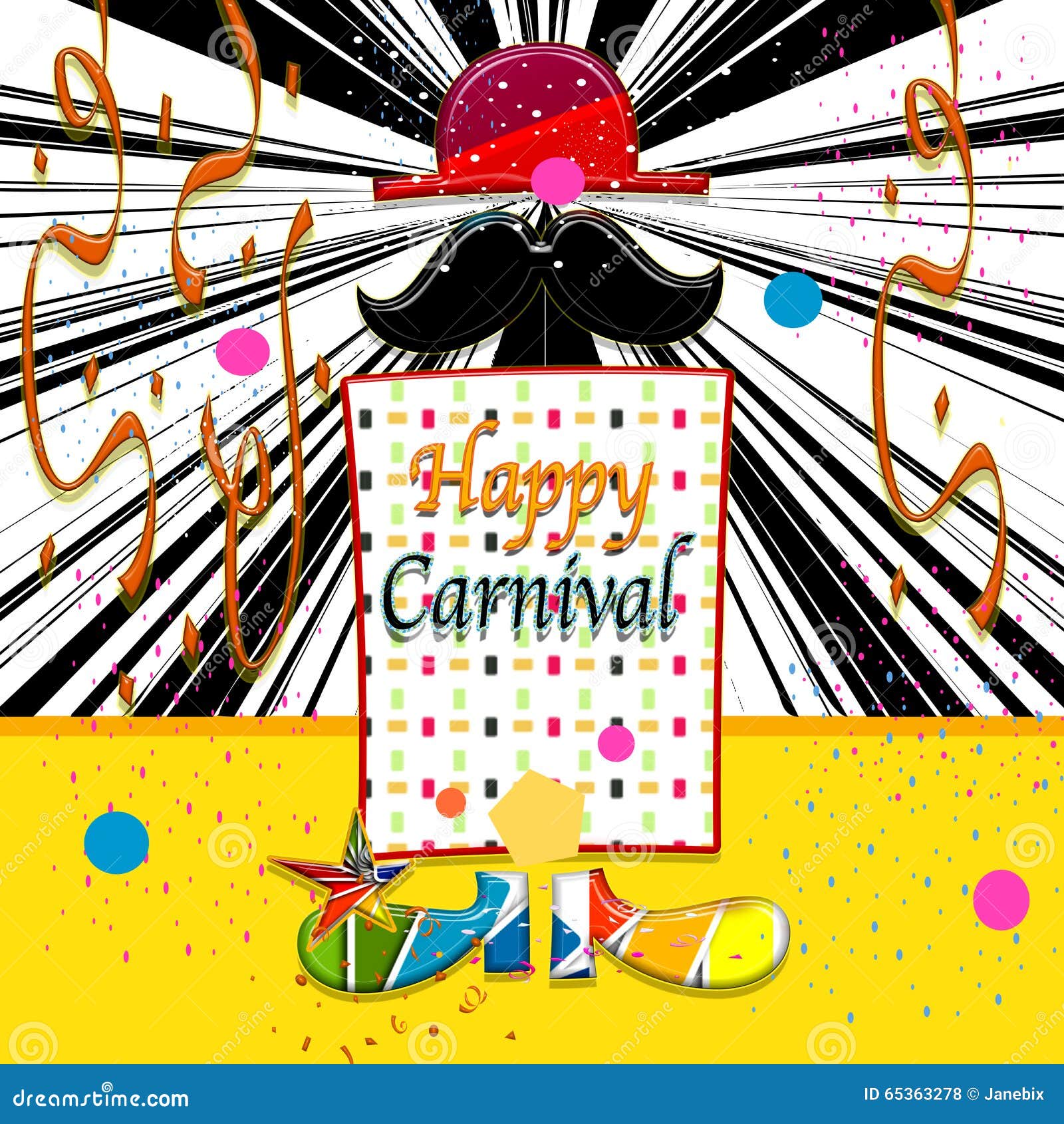Happy carnival stock illustration. Illustration of colored - 65363278