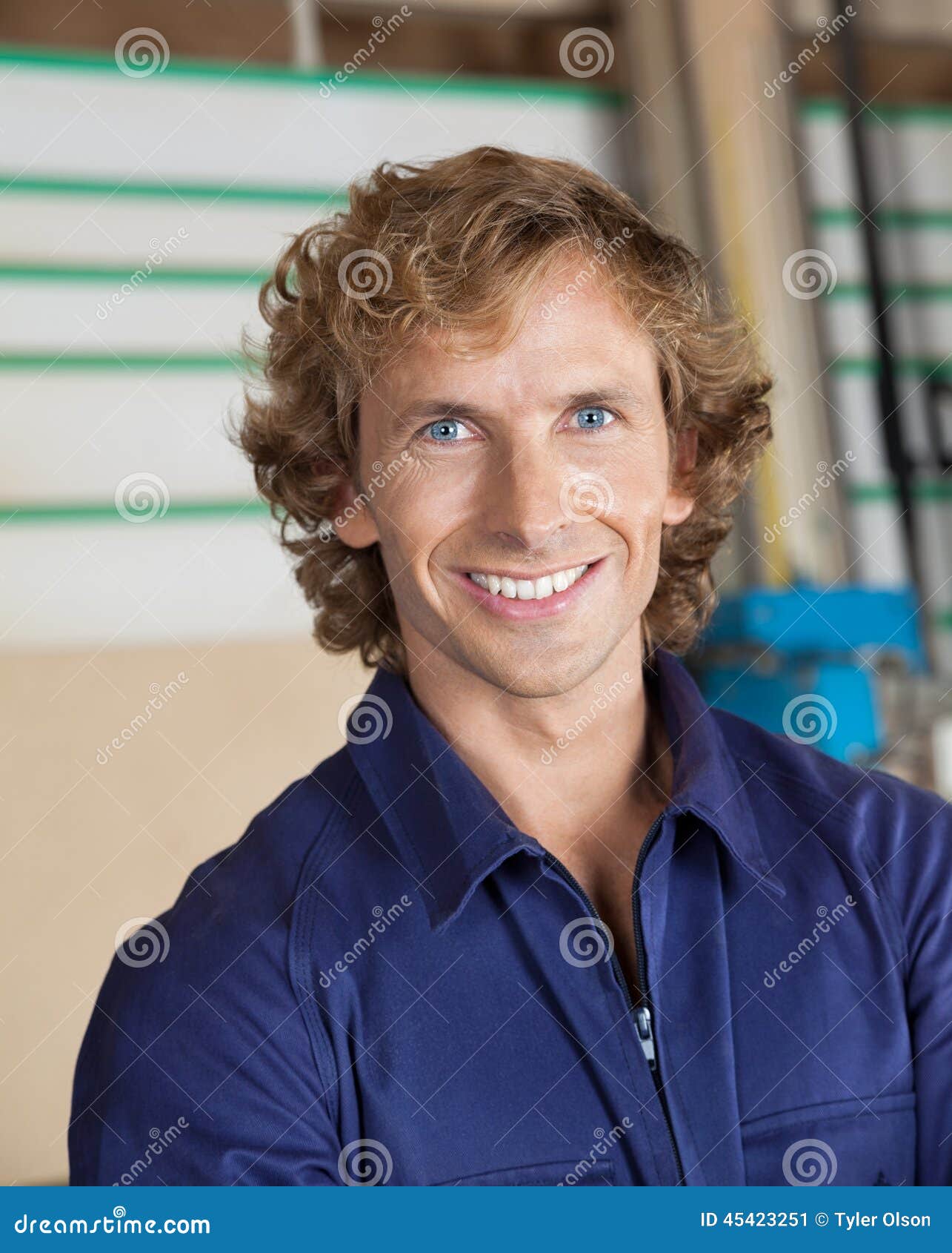 Happy Carpenter Smiling in Workshop Stock Image - Image of expertise ...
