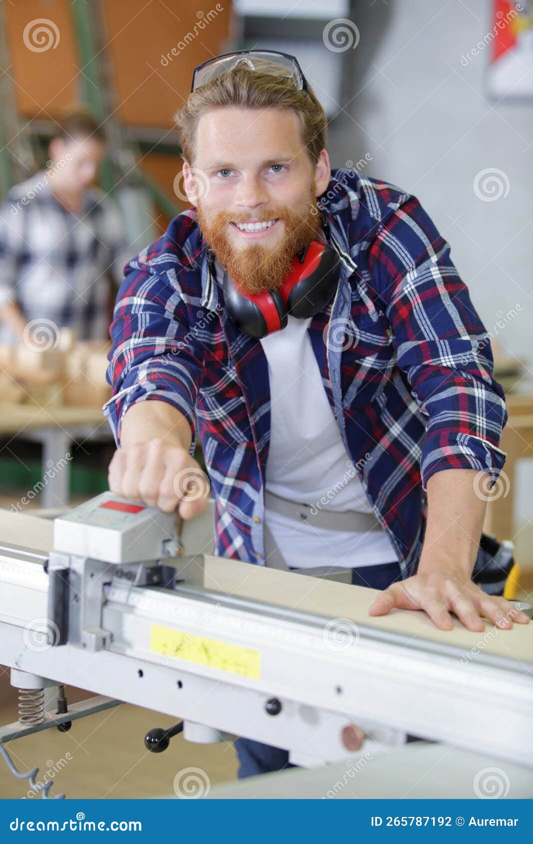 Happy Carpenter Works in Joinery Stock Photo - Image of occupation ...