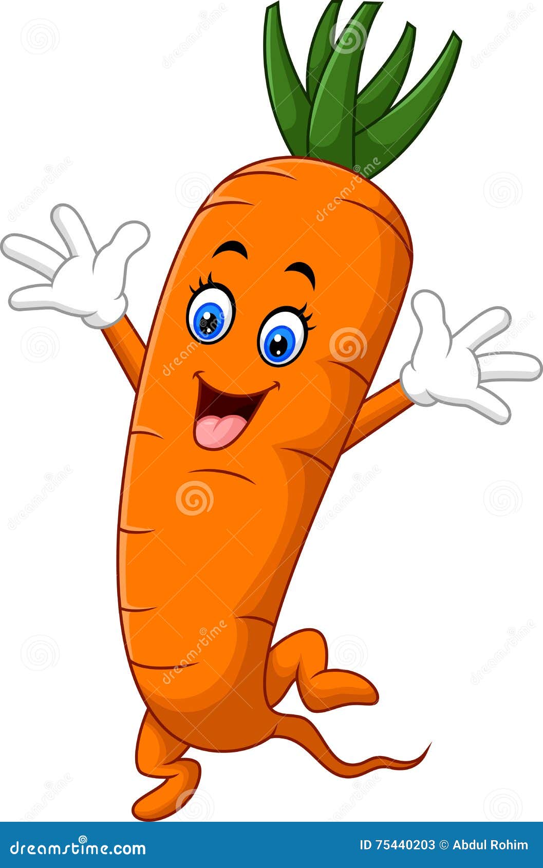 Carrot Cartoon With Many Expressions Vector Illustration ...