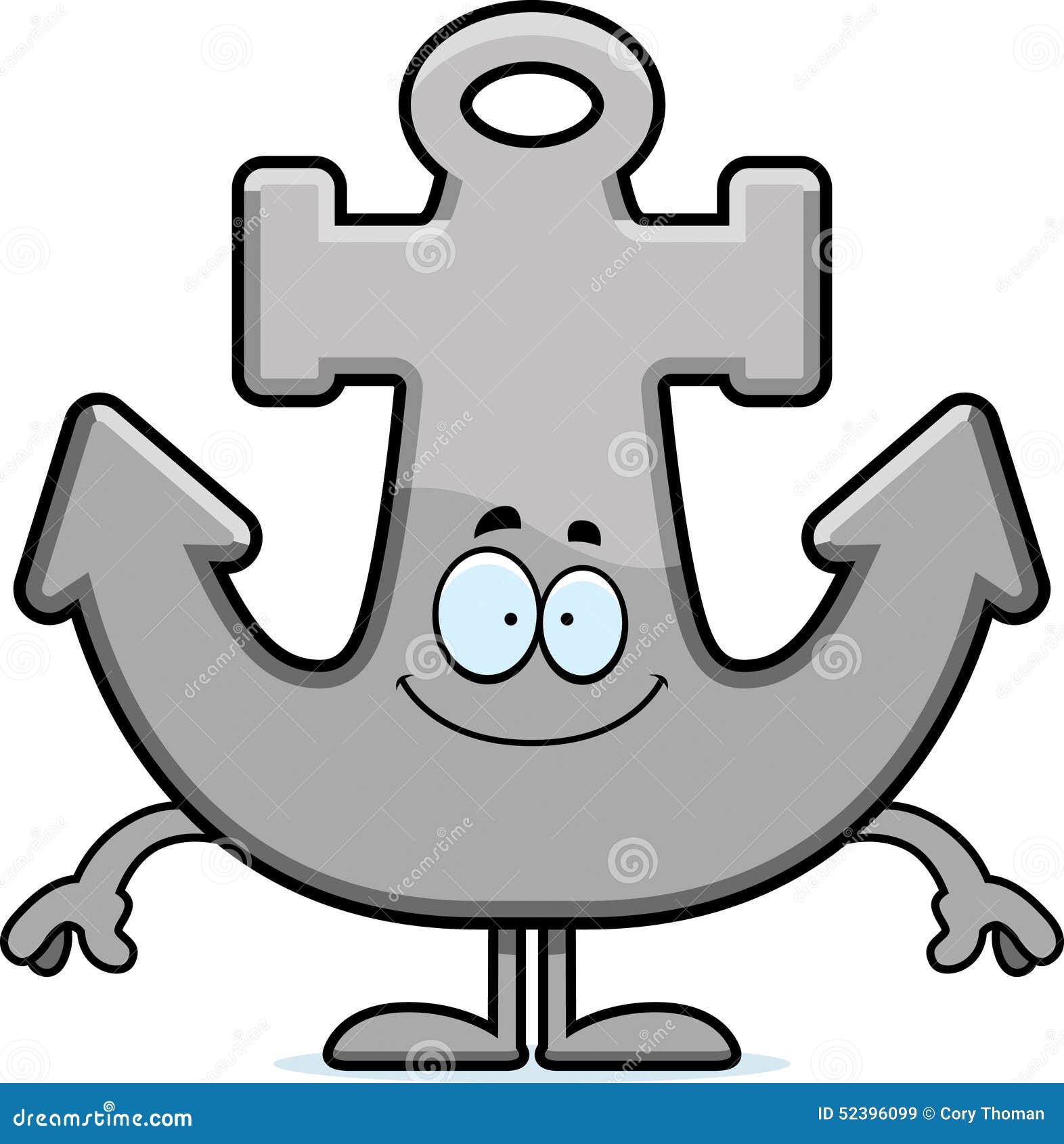 Happy Cartoon Anchor stock vector. Illustration of clipart - 52396099