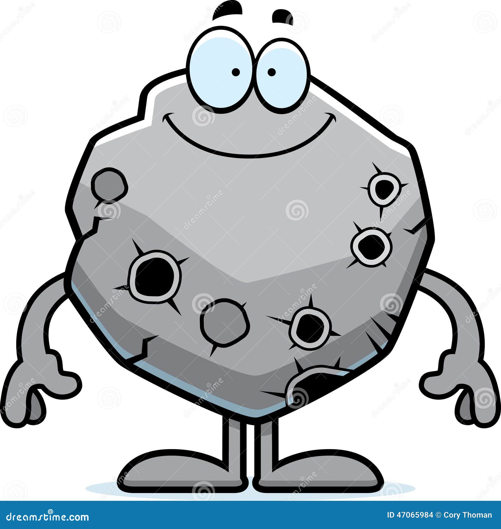 Happy Cartoon Asteroid stock vector. Illustration of cartoon - 47065984