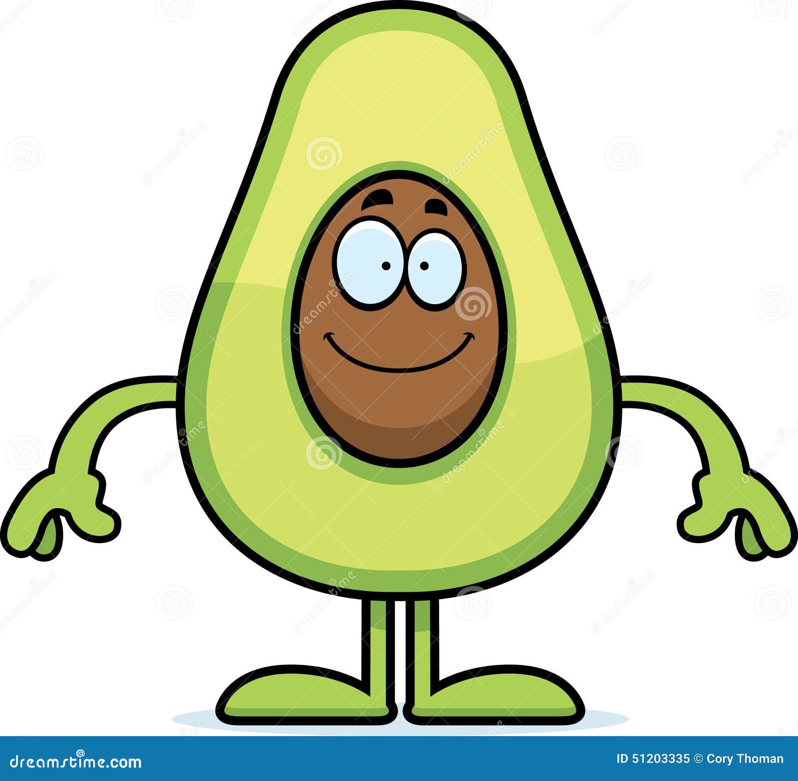 Happy Cartoon Avocado stock vector. Illustration of happy - 51203335