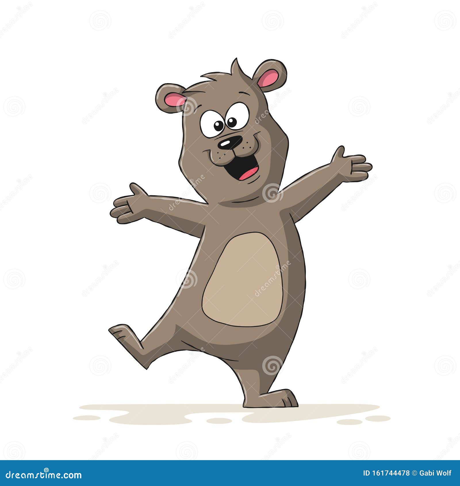 Happy Cartoon Baer stock vector. Illustration of hand - 161744478