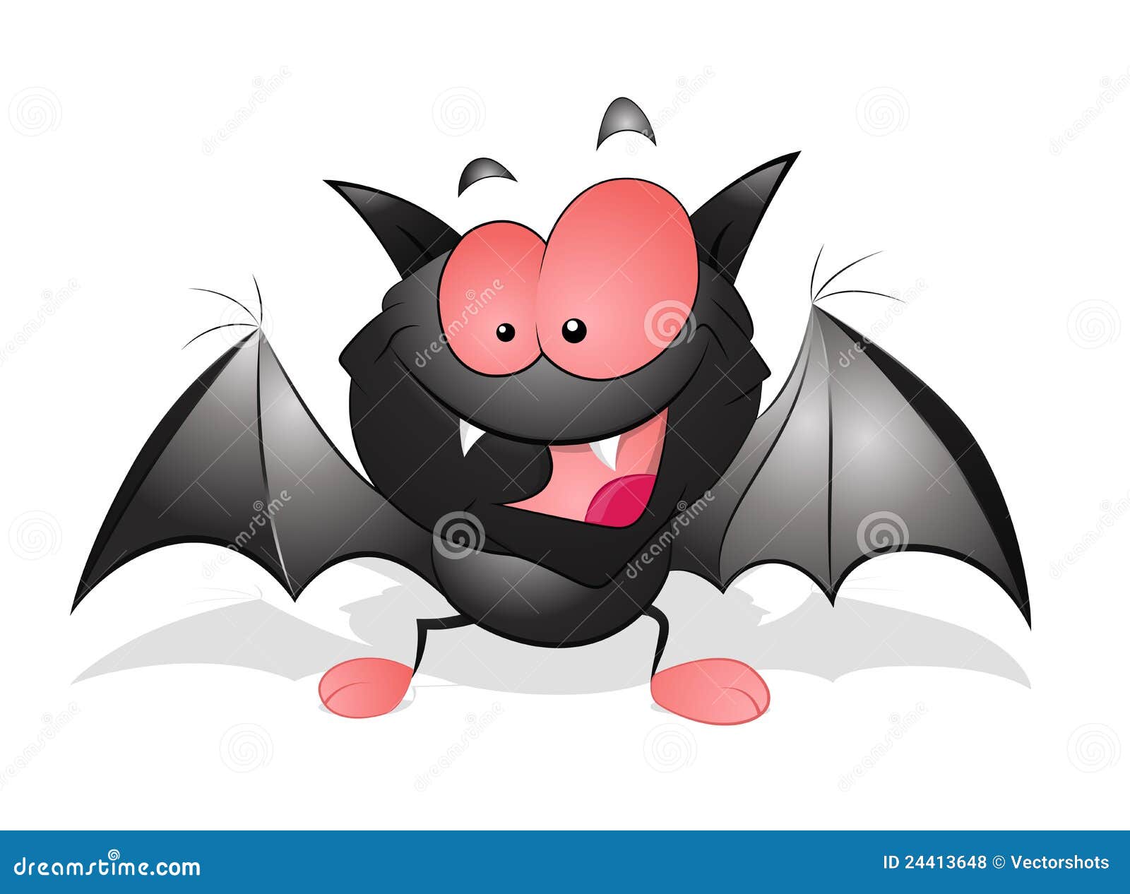 Happy Cartoon Bat stock vector. Illustration of haunted - 24413648