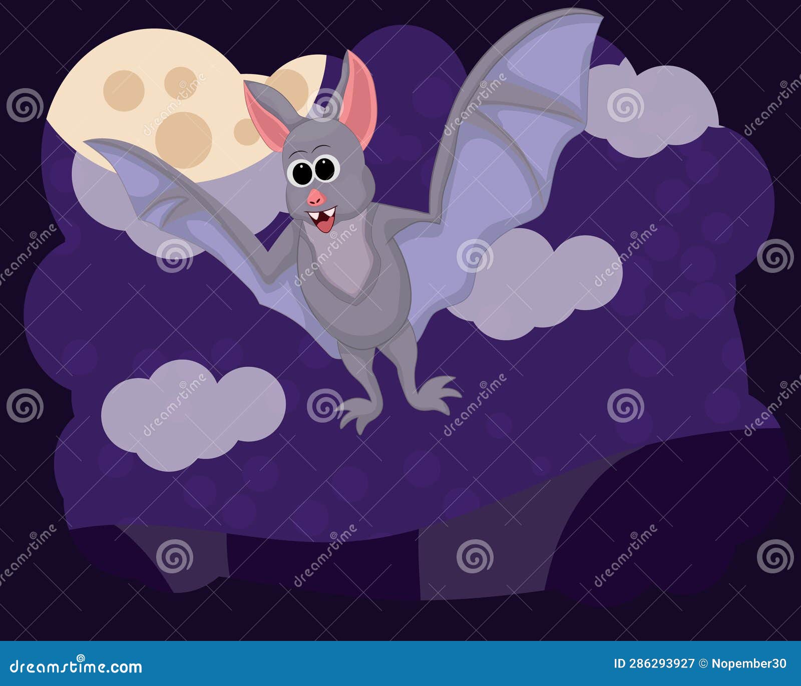 Happy cartoon bat stock vector. Illustration of horror - 286293927
