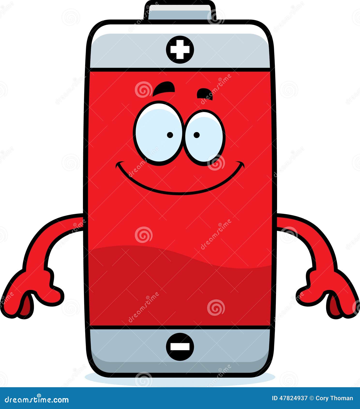 Happy Cartoon Battery stock vector. Illustration of clip - 47824937