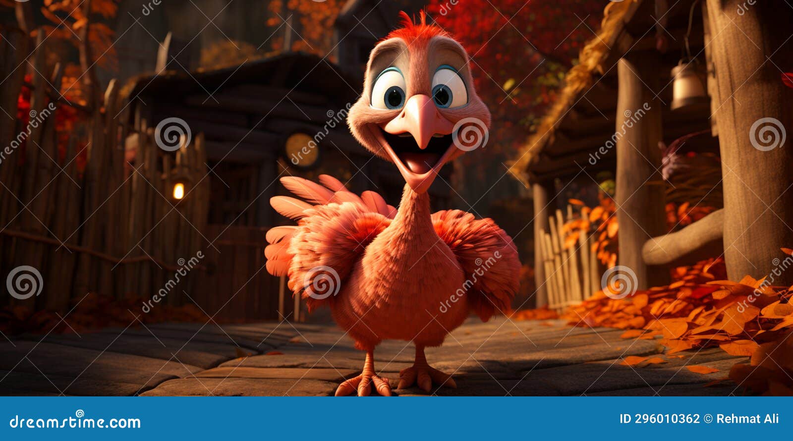 Happy Cartoon Big Turkey in the Forest Stock Photo - Image of network ...