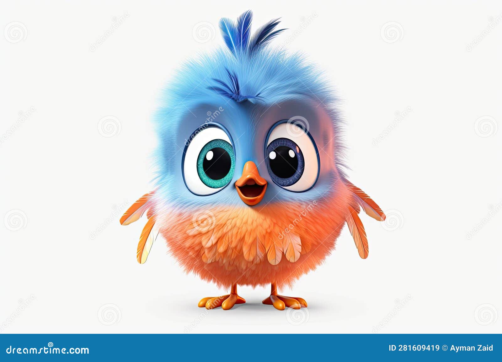 Happy Cartoon Bird Flying stock illustration. Illustration of cartoon ...