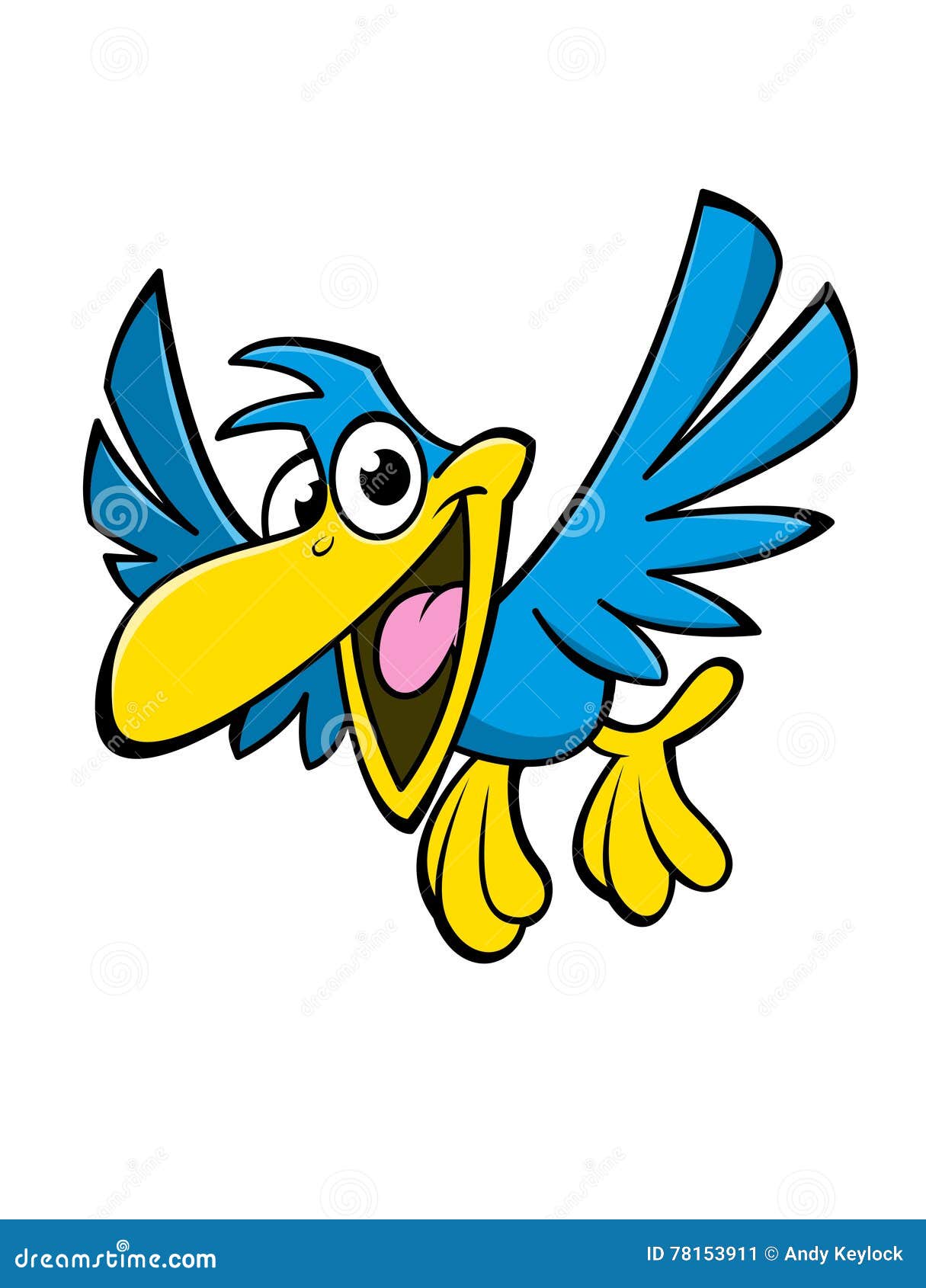 Happy Cartoon Bird stock vector. Illustration of beak - 78153911