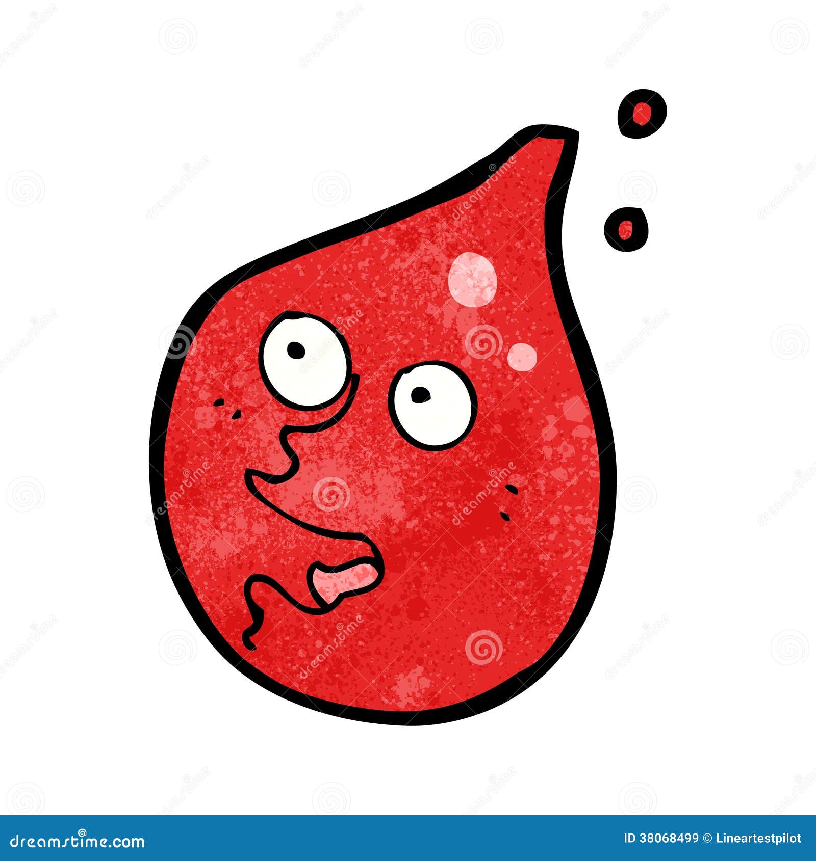 Happy cartoon blood drop stock vector. Illustration of retro - 38068499