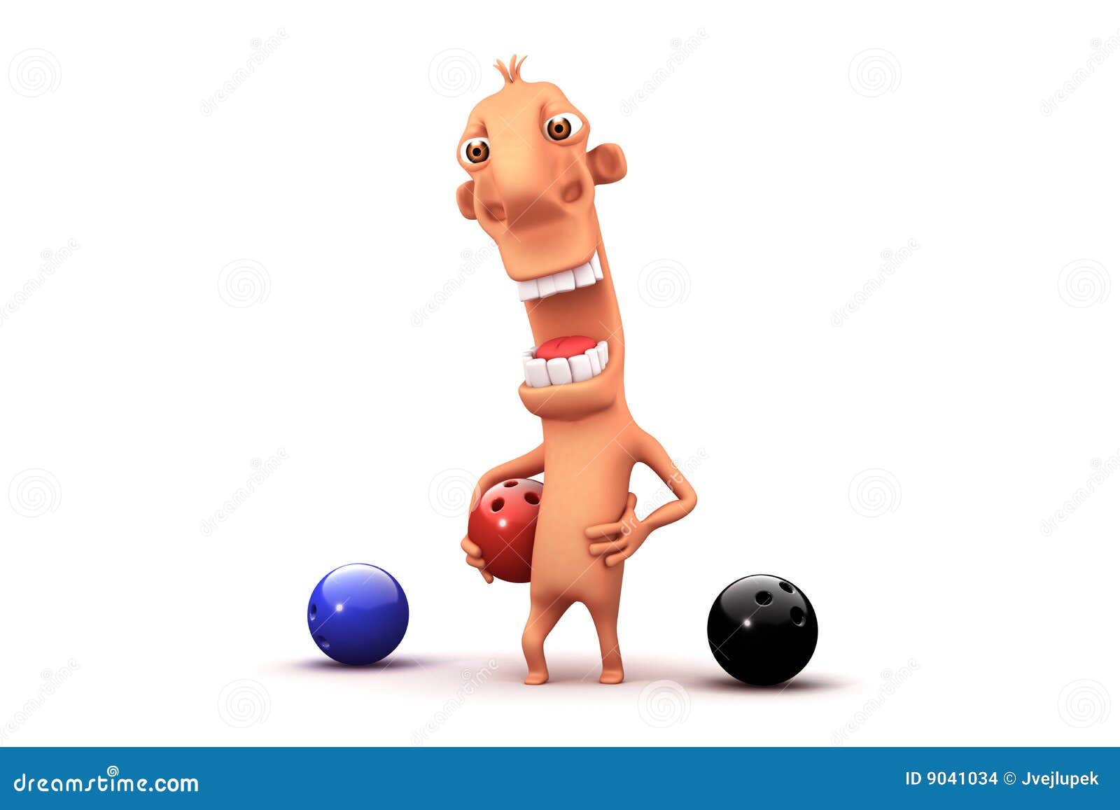 Happy Cartoon Bowler. Objects Over White Stock Illustration ...
