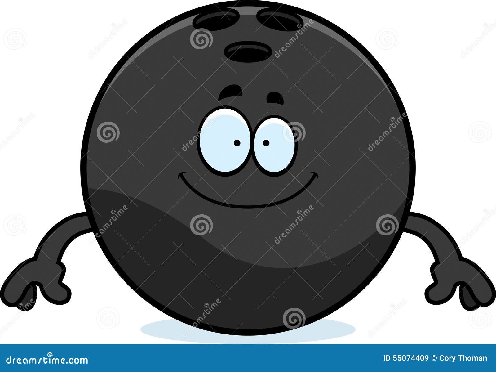 Happy Cartoon Bowling Ball stock vector. Illustration of vector - 55074409