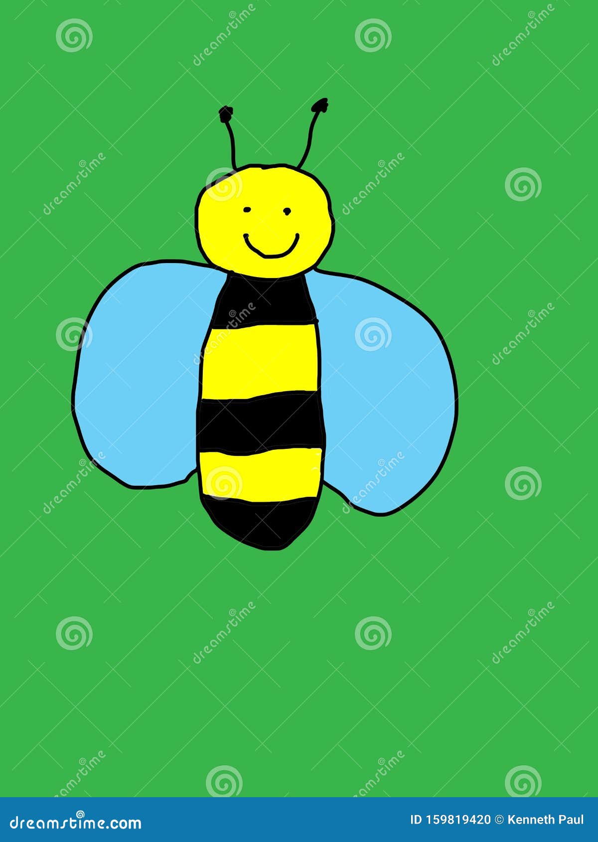 Bumblebee In Flight, Vector Color Drawing, Vector Drawing Of A Bee In ...
