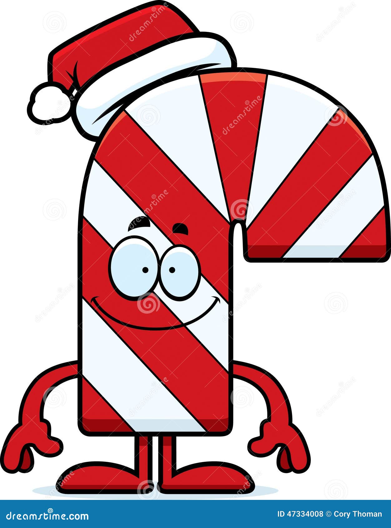 Happy Cartoon Candy Cane stock vector. Illustration of christmas - 47334008