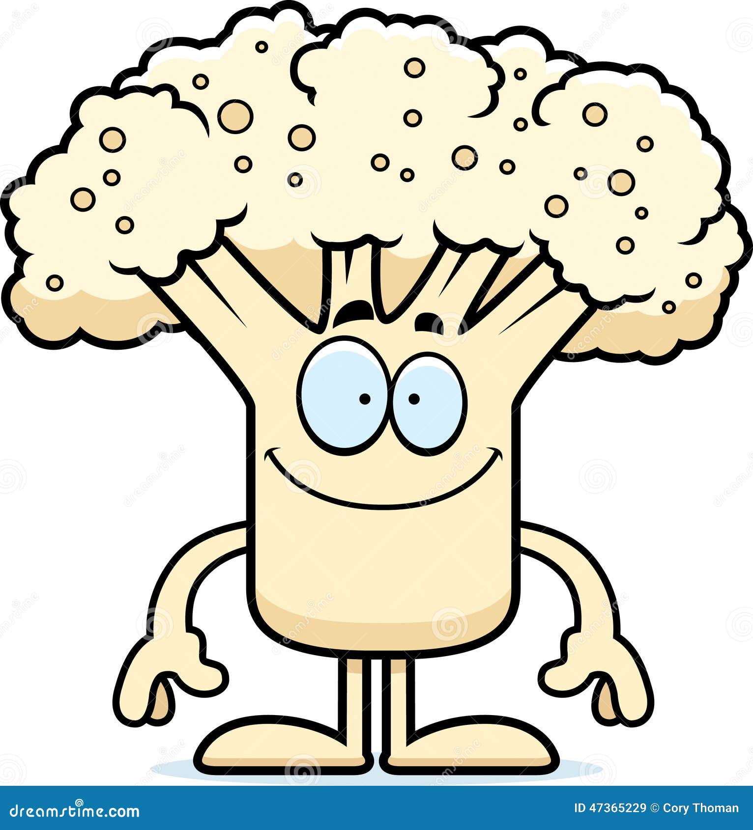 Happy Cartoon Cauliflower stock vector. Illustration of clip - 47365229