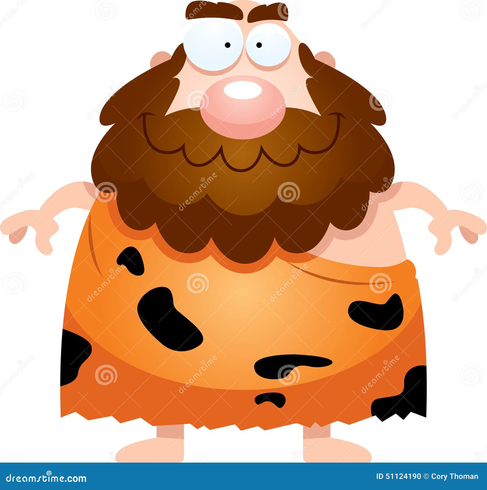 Happy Cartoon Caveman stock vector. Illustration of caveman - 51124190