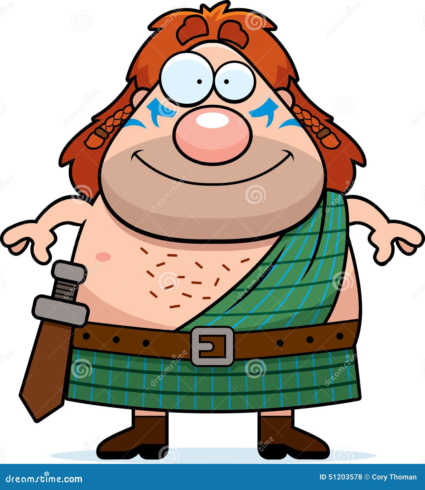 Happy Cartoon Celtic Warrior Stock Vector - Illustration of smiling ...