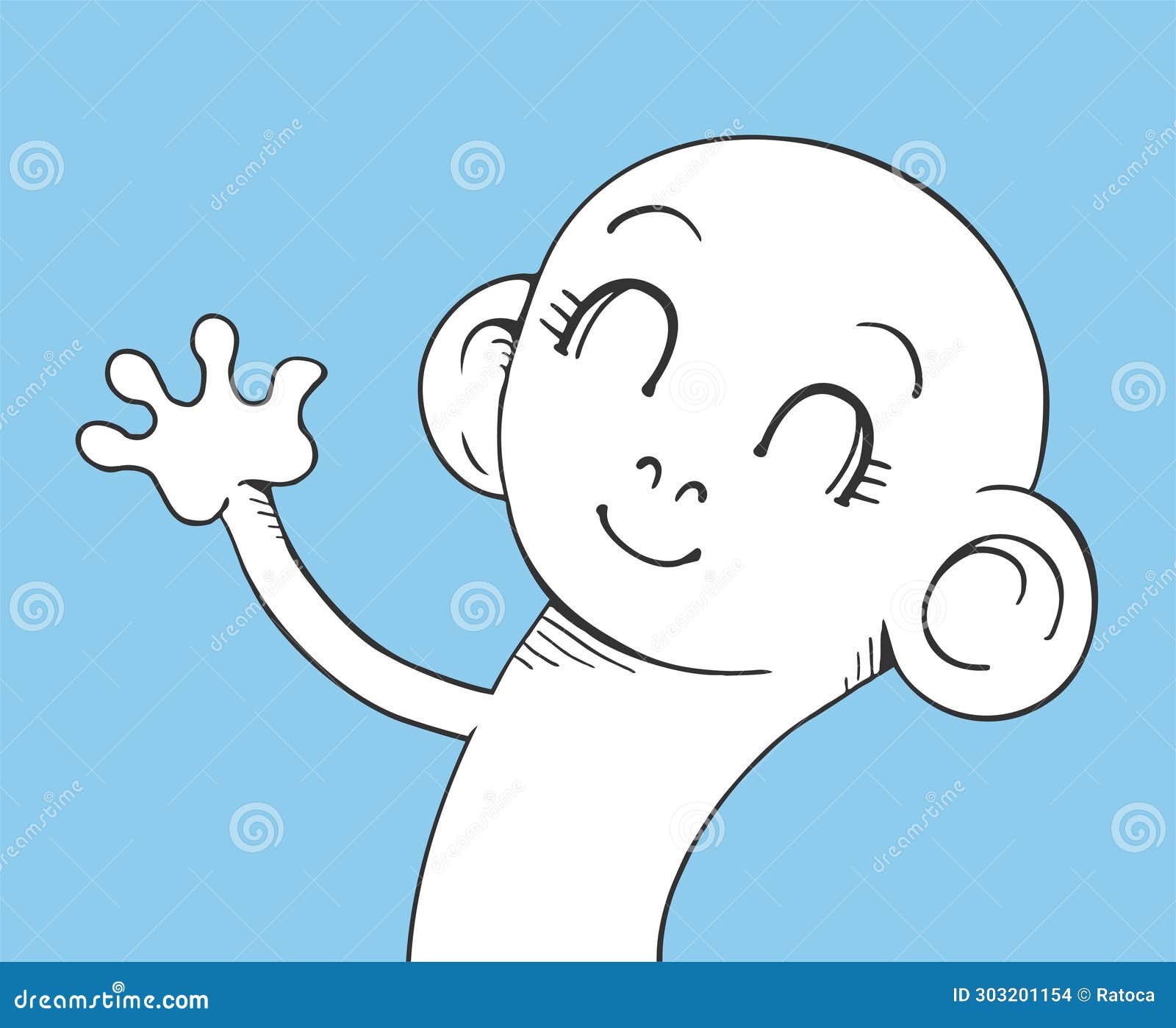 Happy Cartoon Character Draw Stock Vector - Illustration of happy ...