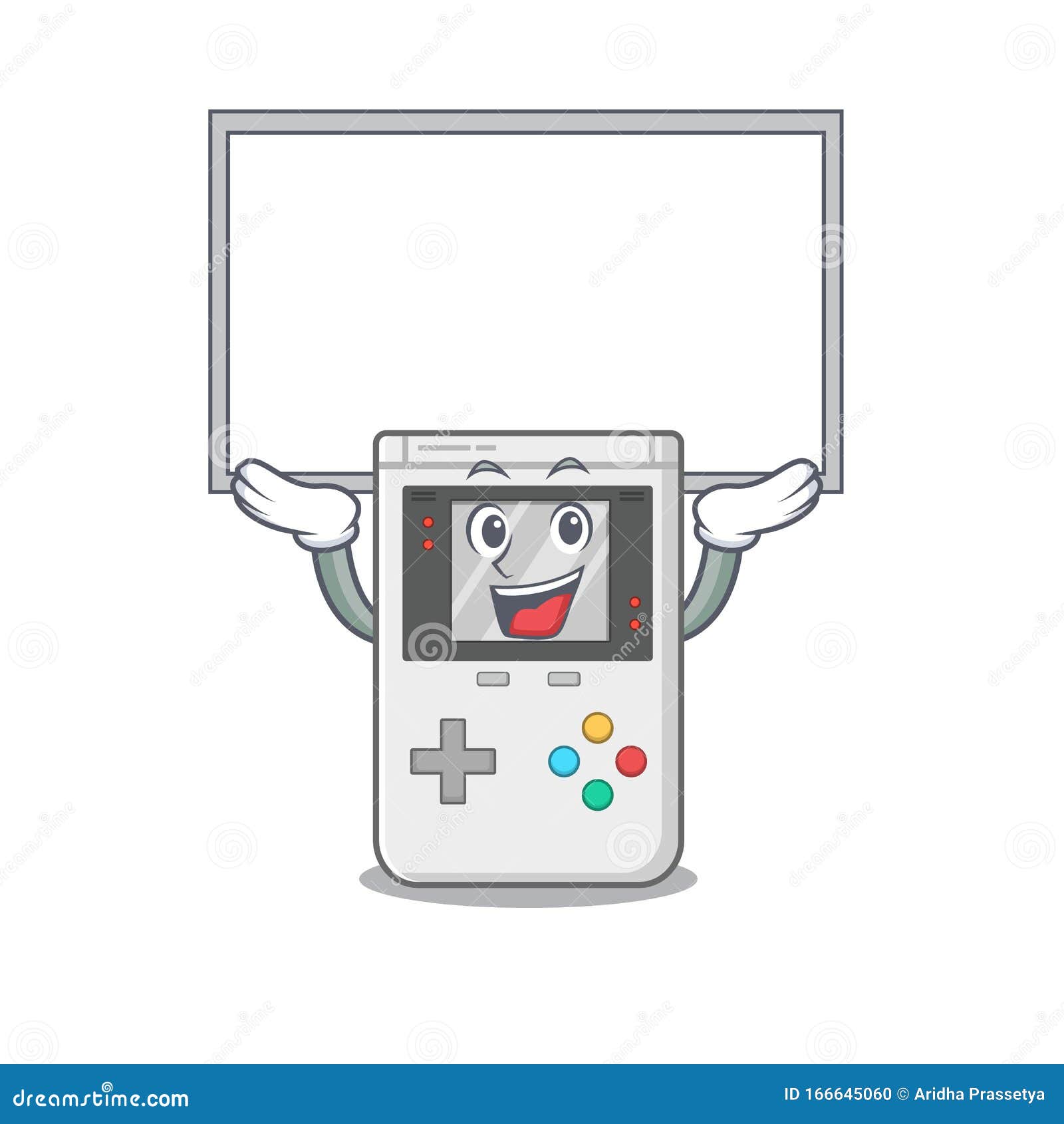 Happy Cartoon Character Handheld Game Scroll Raised Up Board Stock ...