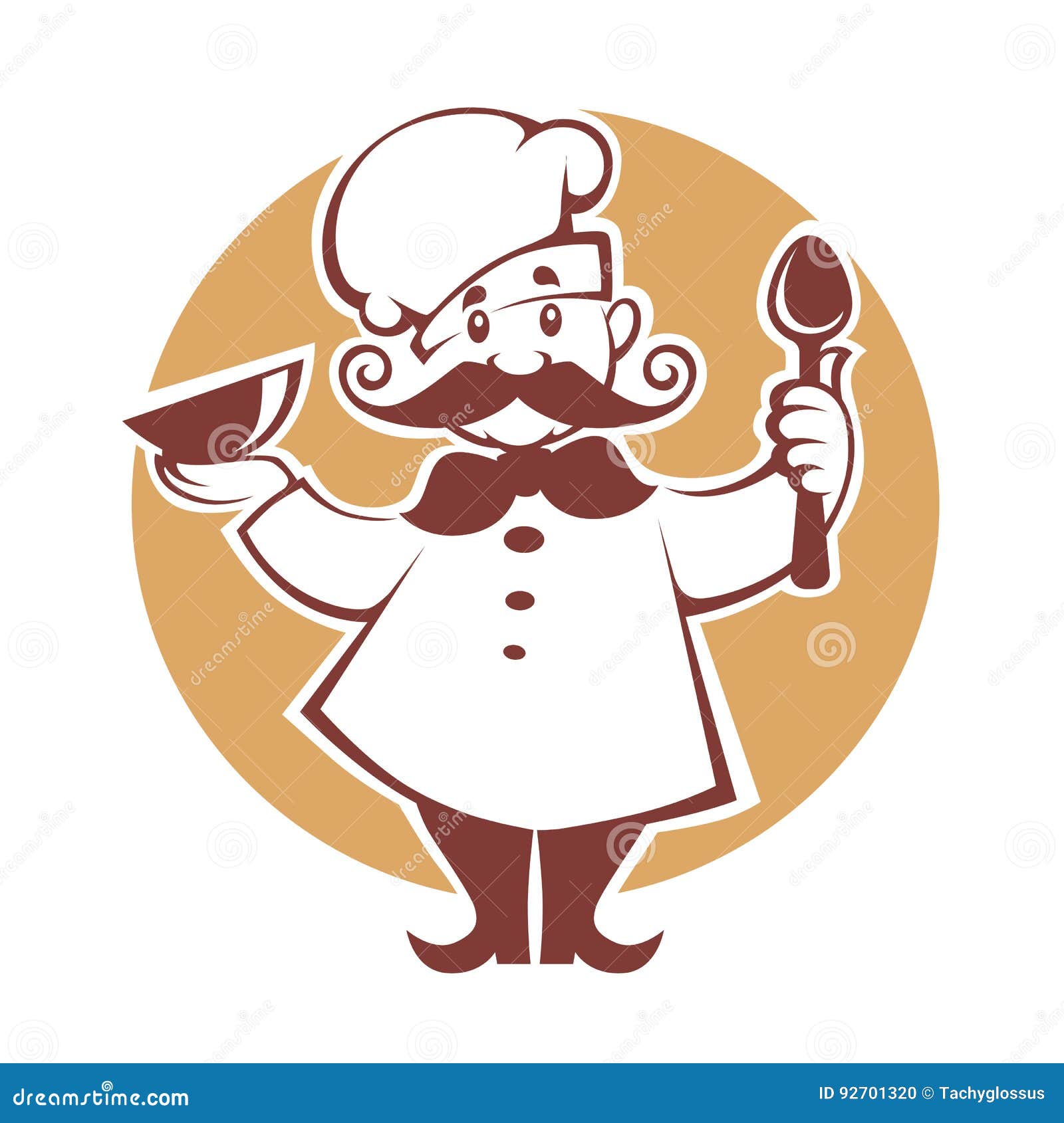 Happy cartoon chef stock vector. Illustration of funny - 92701320
