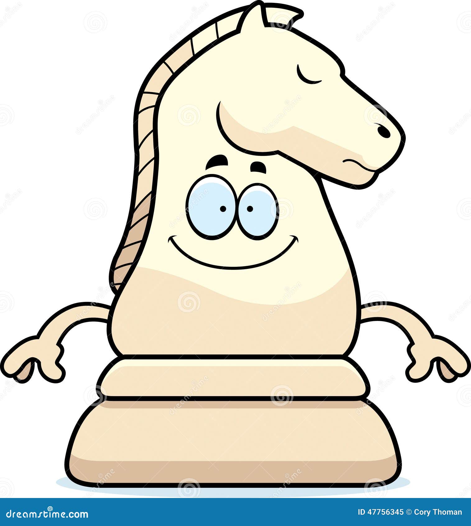 Happy Cartoon Chess Knight stock vector. Illustration of cartoon - 47756345