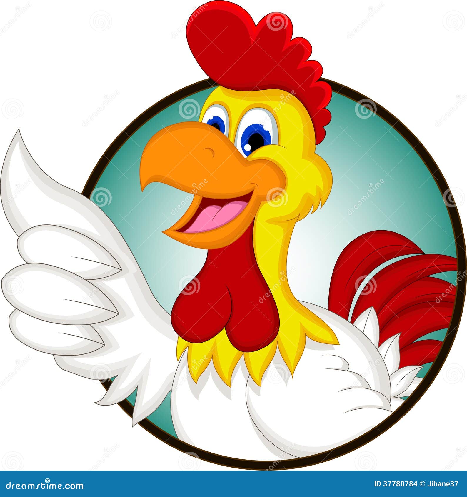Happy cartoon chicken stock illustration. Illustration of chicken ...