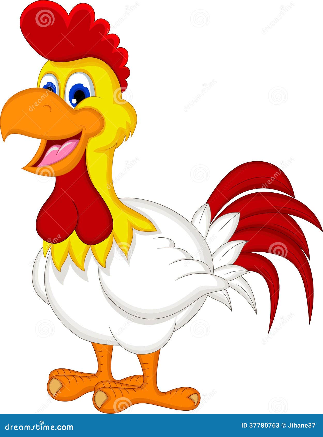 Happy Cartoon Chicken Posing Stock Illustration - Illustration of ...