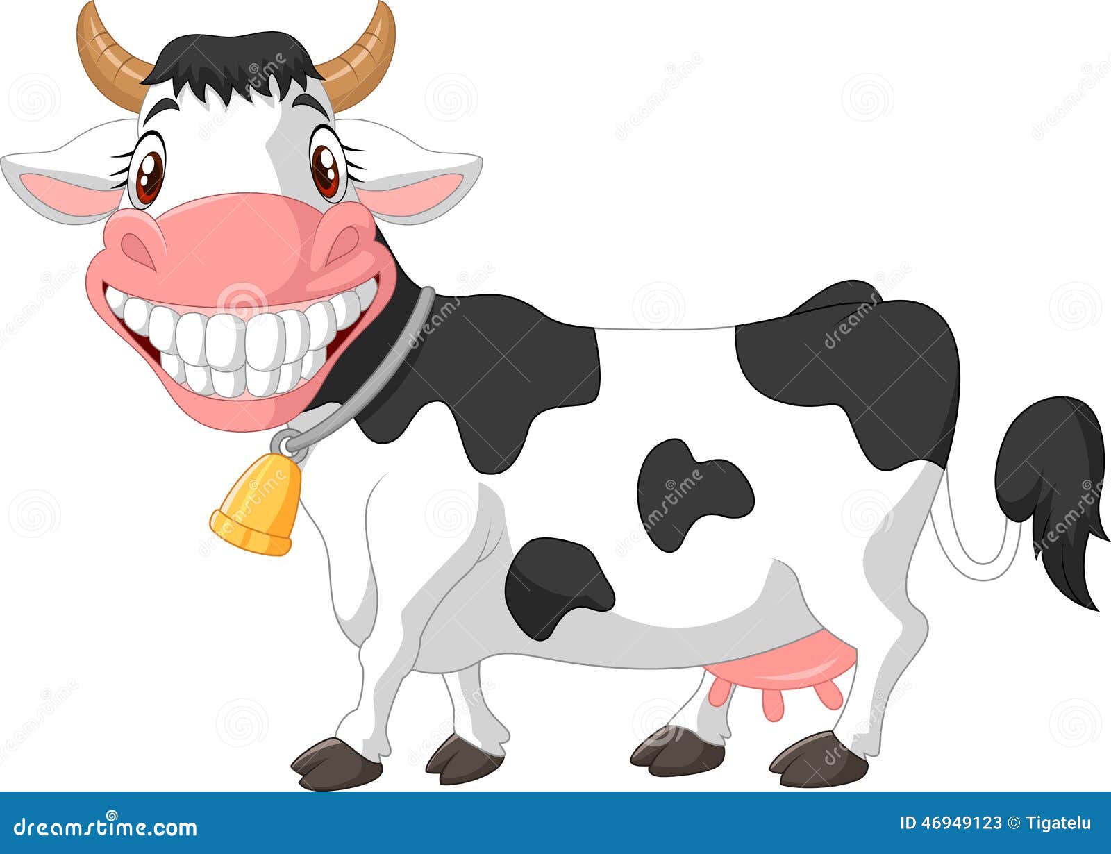 Happy cartoon cow stock vector. Illustration of hoof - 46949123