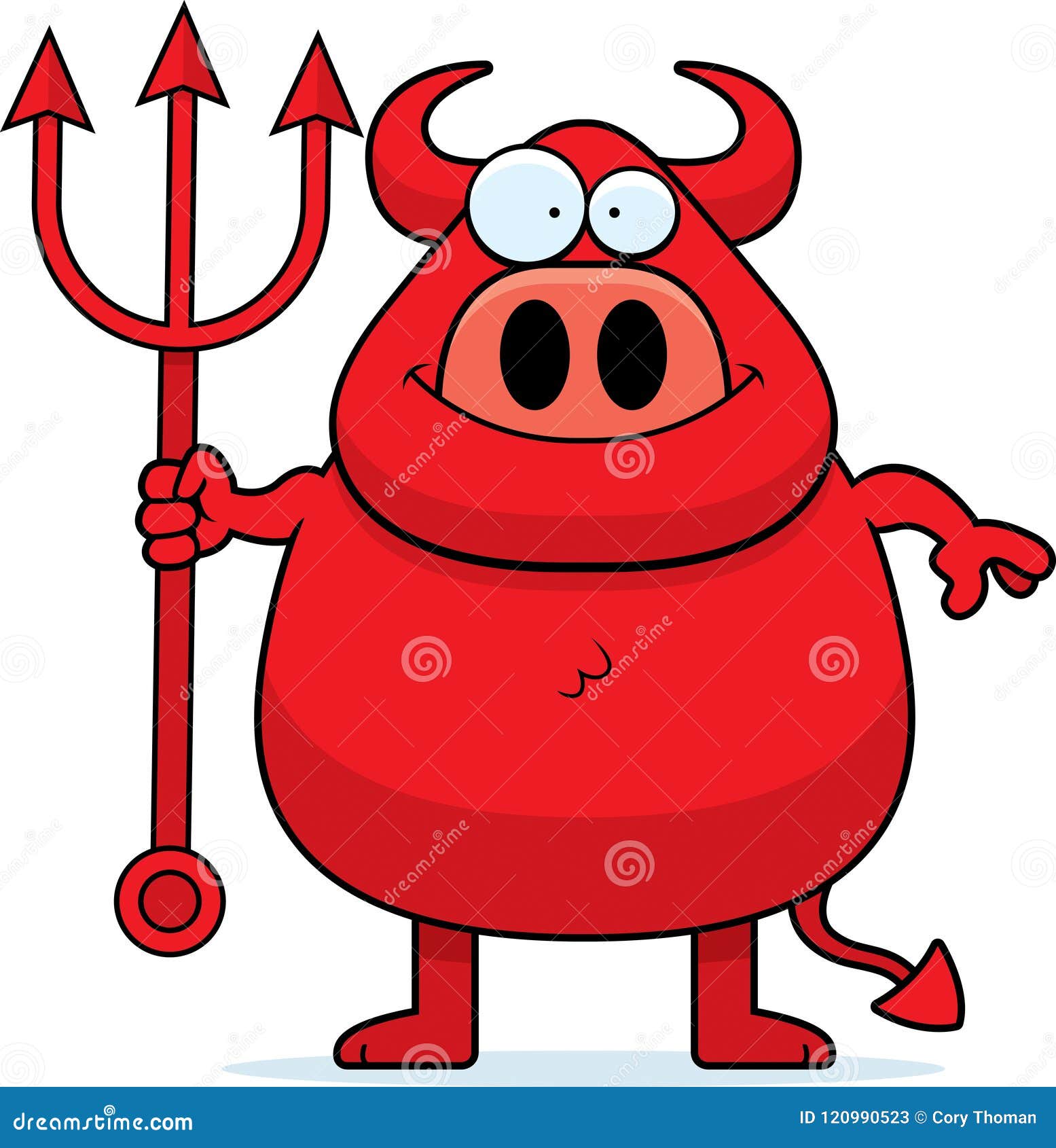 Happy Cartoon Devil stock vector. Illustration of graphic - 120990523