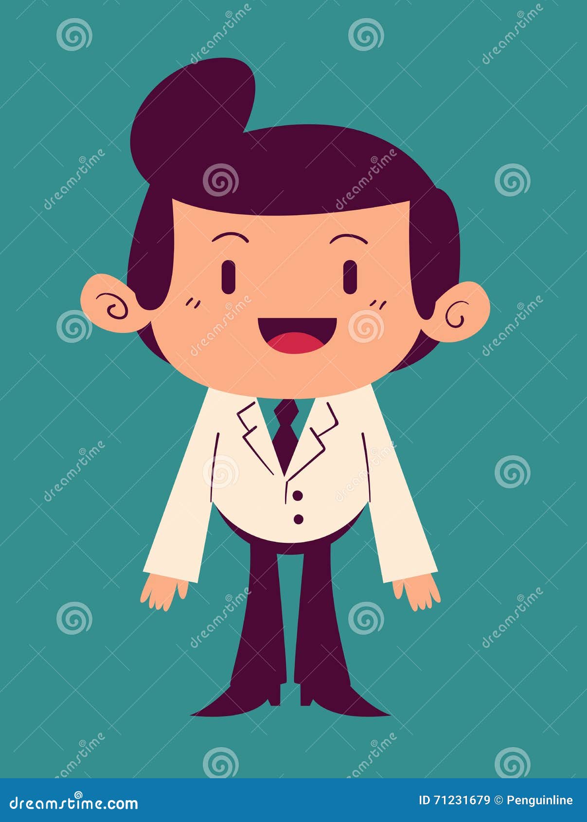 Happy Cartoon Doctor Standing Stock Vector - Illustration of clean ...