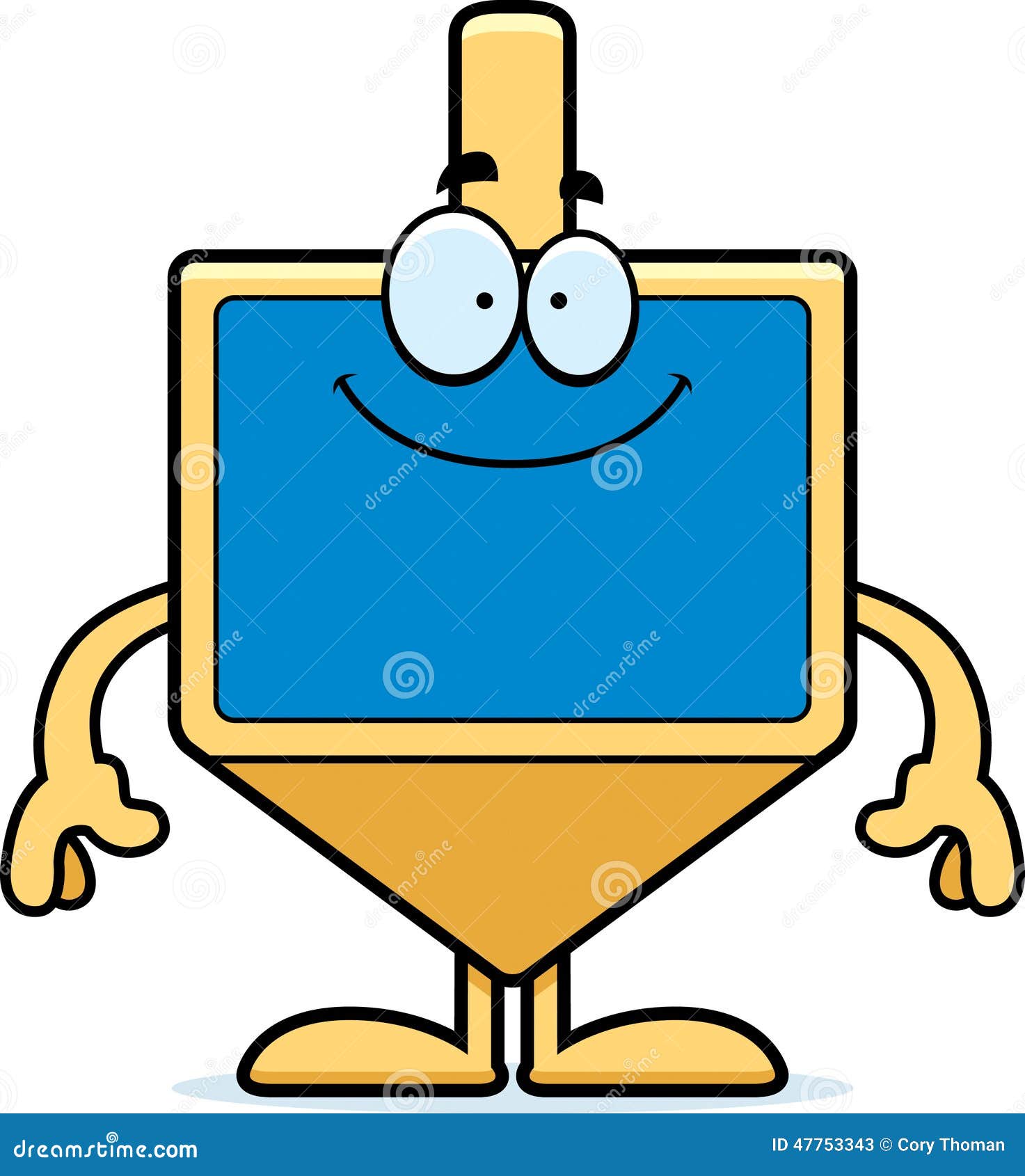 Happy Cartoon Dreidel stock vector. Illustration of happy - 47753343