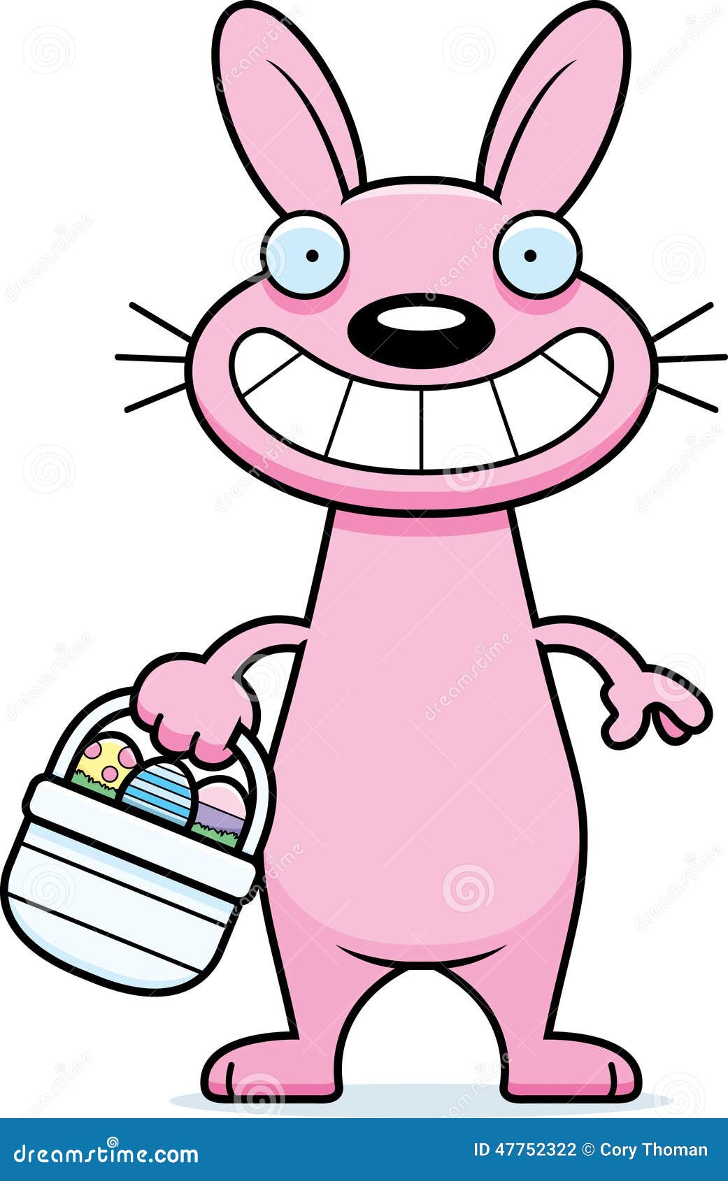 Happy Cartoon Easter Bunny stock vector. Illustration of vector - 47752322