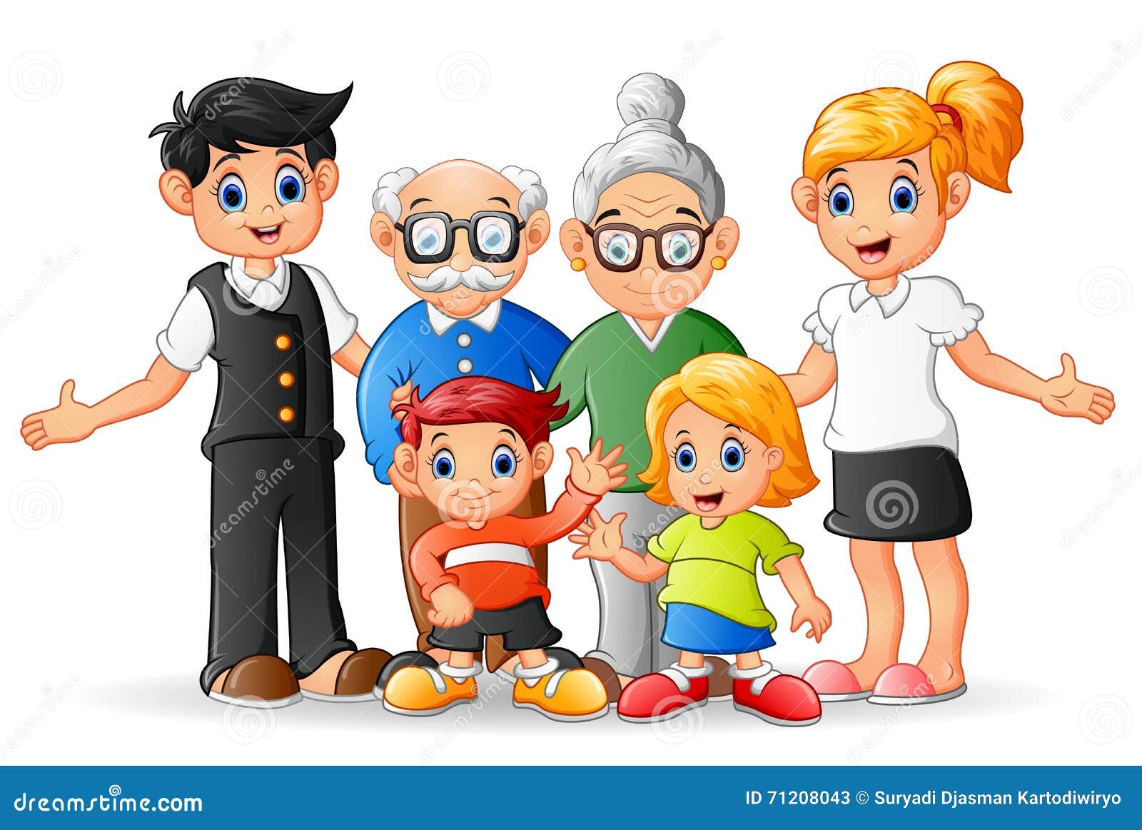 Happy cartoon family stock vector. Illustration of comic - 71208043