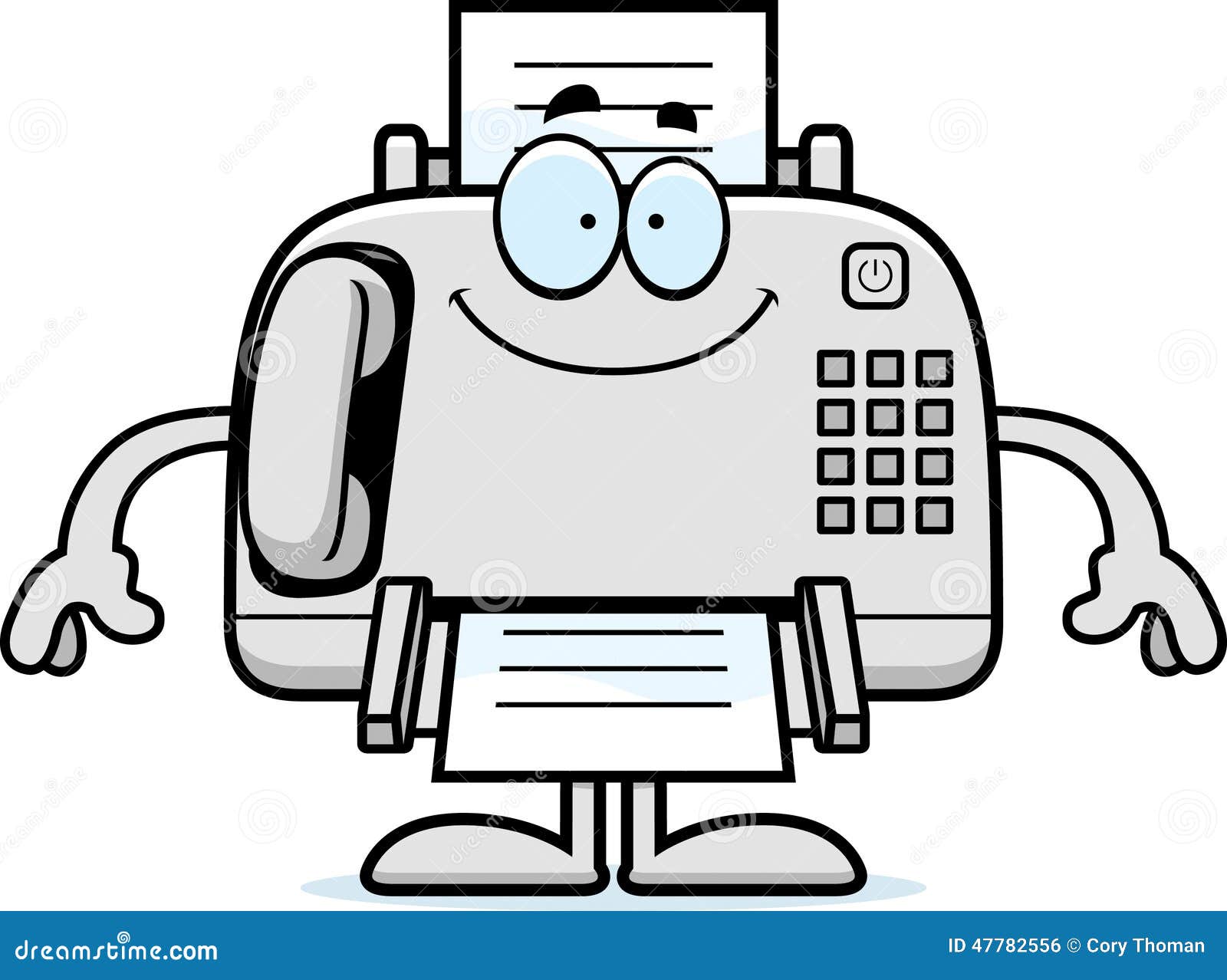Happy Cartoon Fax Machine stock vector. Illustration of telefax - 47782556
