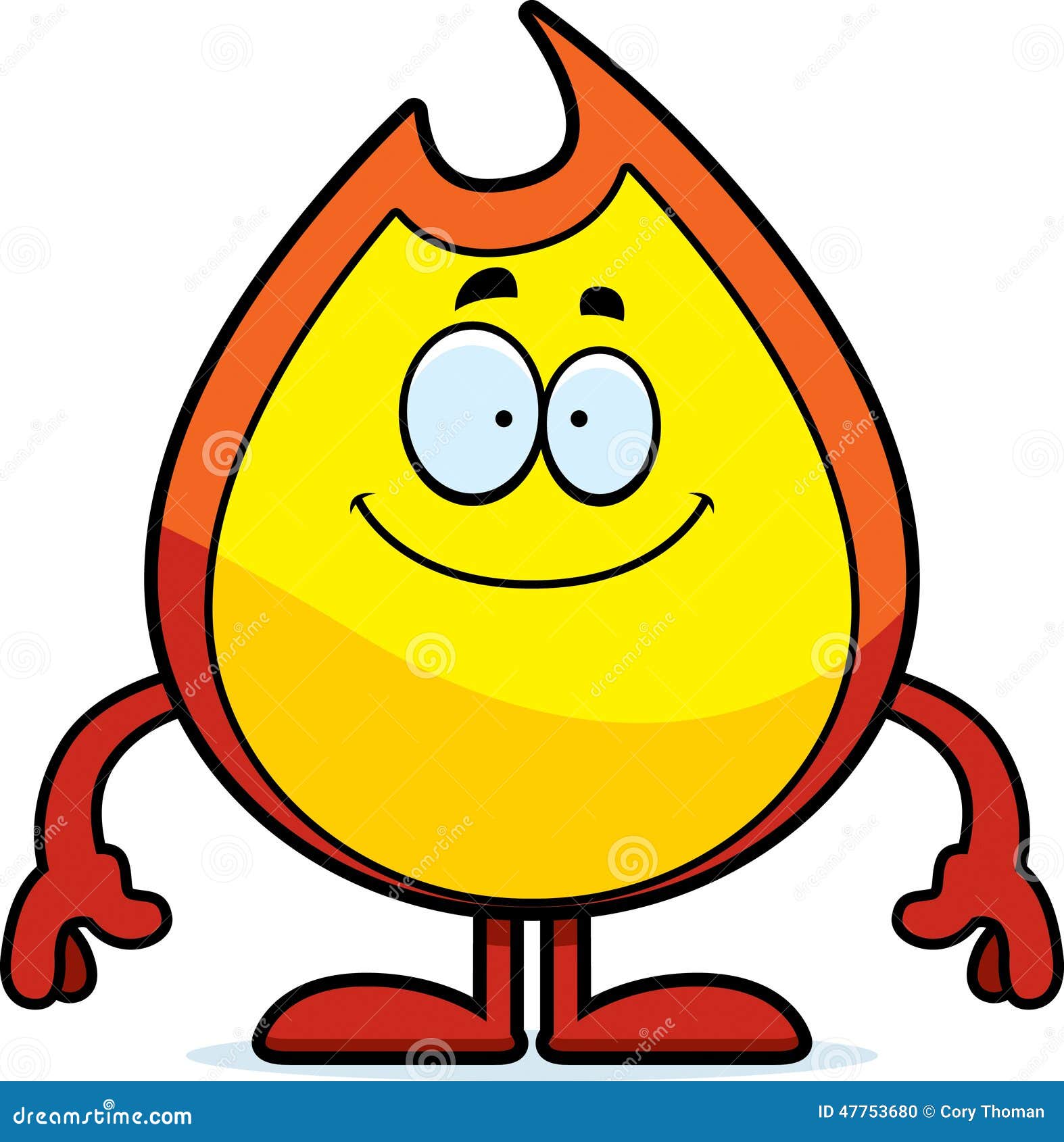 Happy Cartoon Fire stock vector. Illustration of flame - 47753680