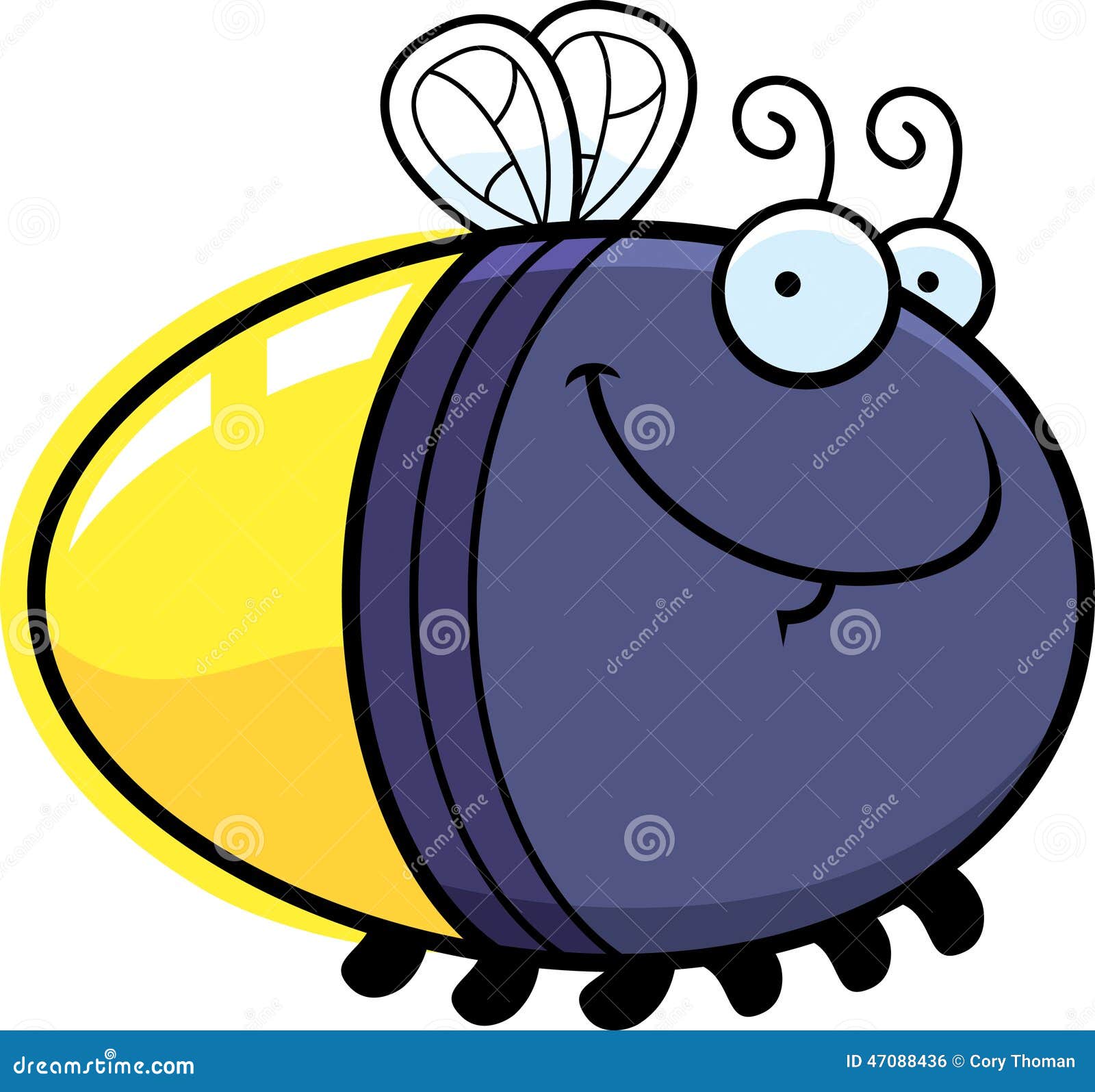 Happy Cartoon Firefly stock vector. Illustration of pest - 47088436