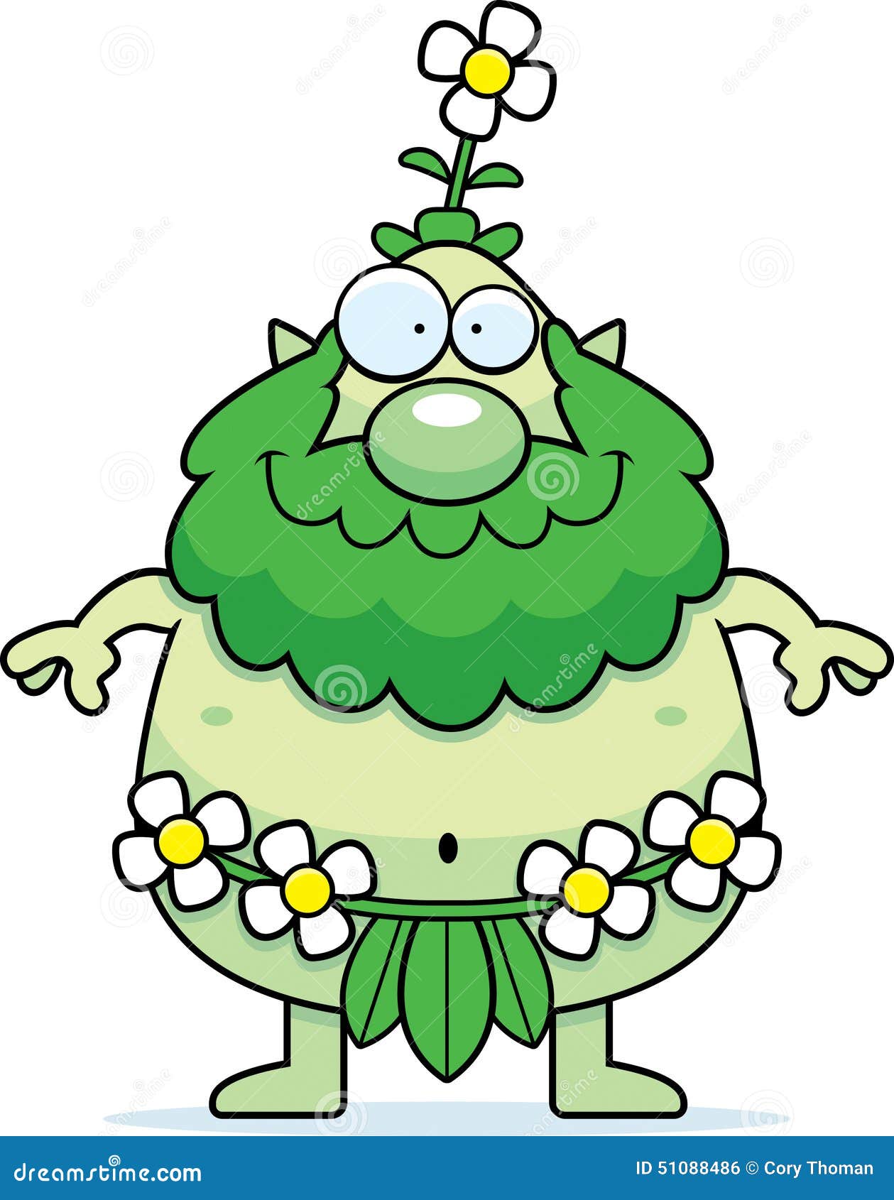 Happy Cartoon Forest Sprite Stock Vector - Illustration of smiling ...